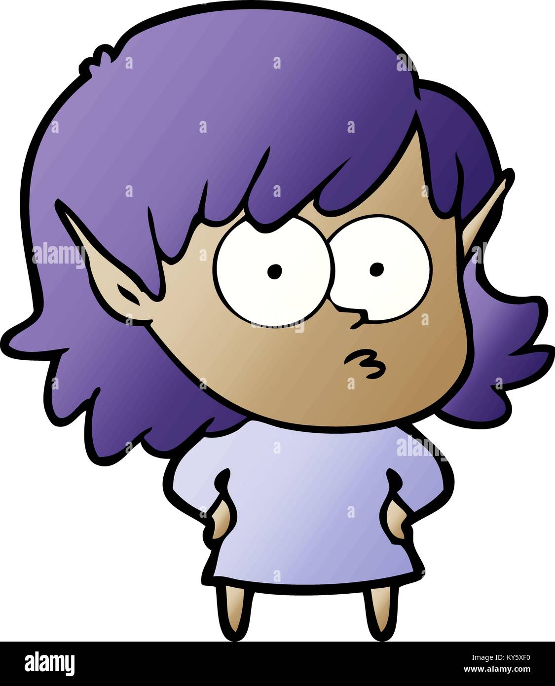 cartoon shocked elf girl Stock Vector Image & Art - Alamy