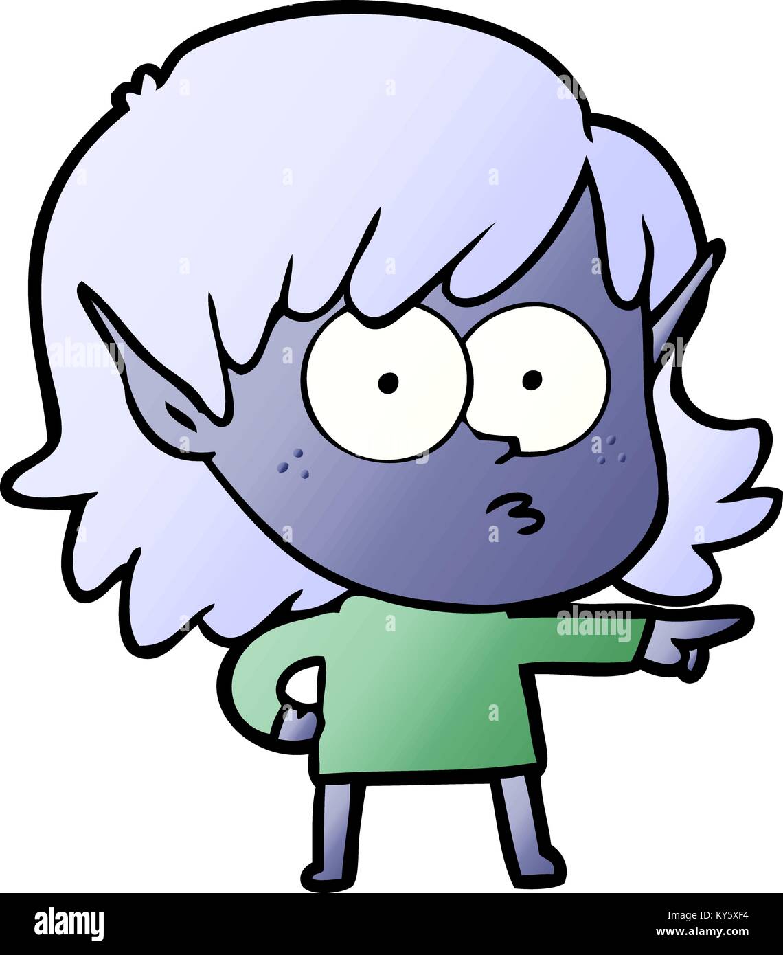 cartoon elf girl pointing Stock Vector Image & Art - Alamy