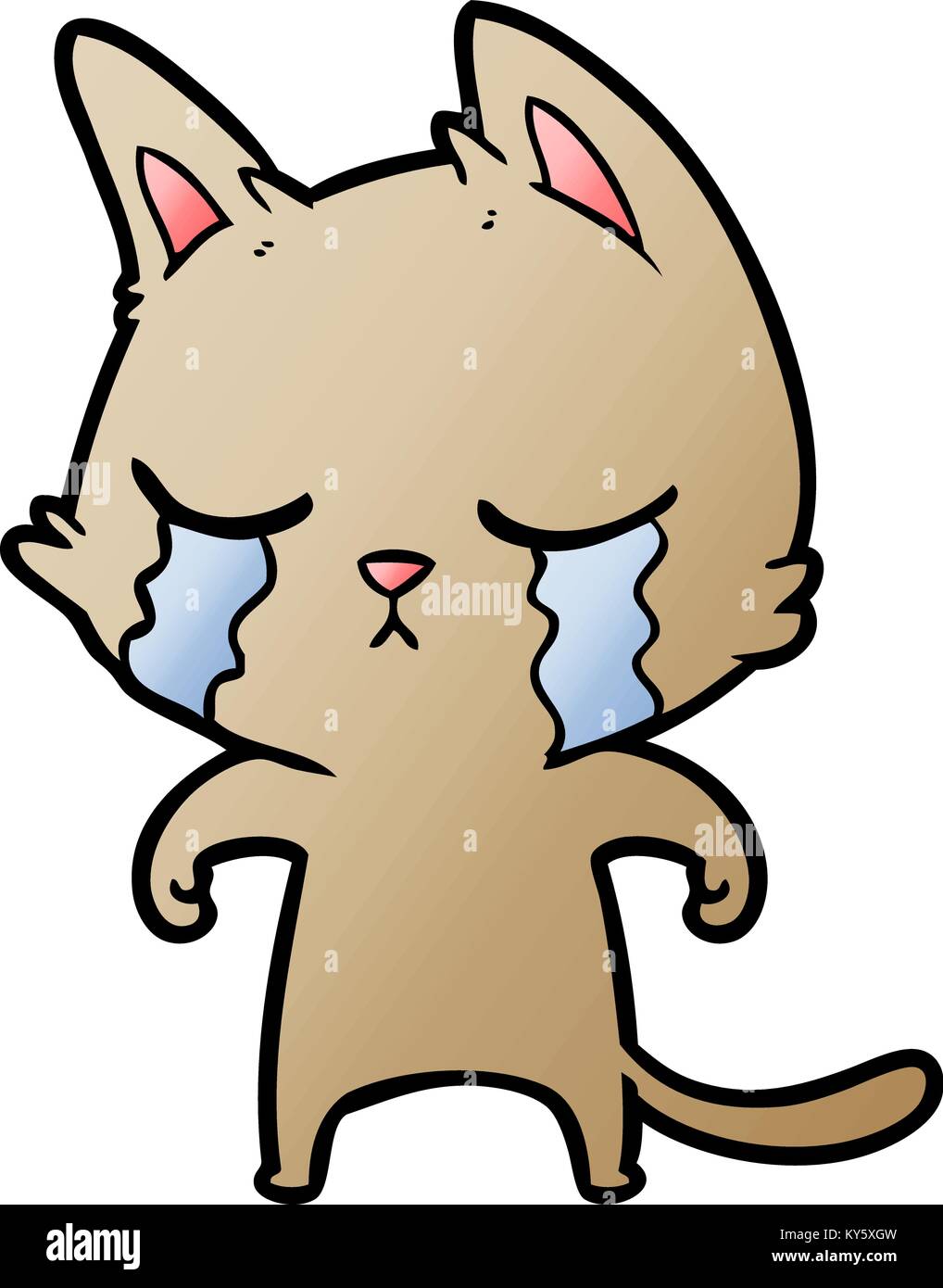 crying cartoon cat Stock Vector Image & Art - Alamy