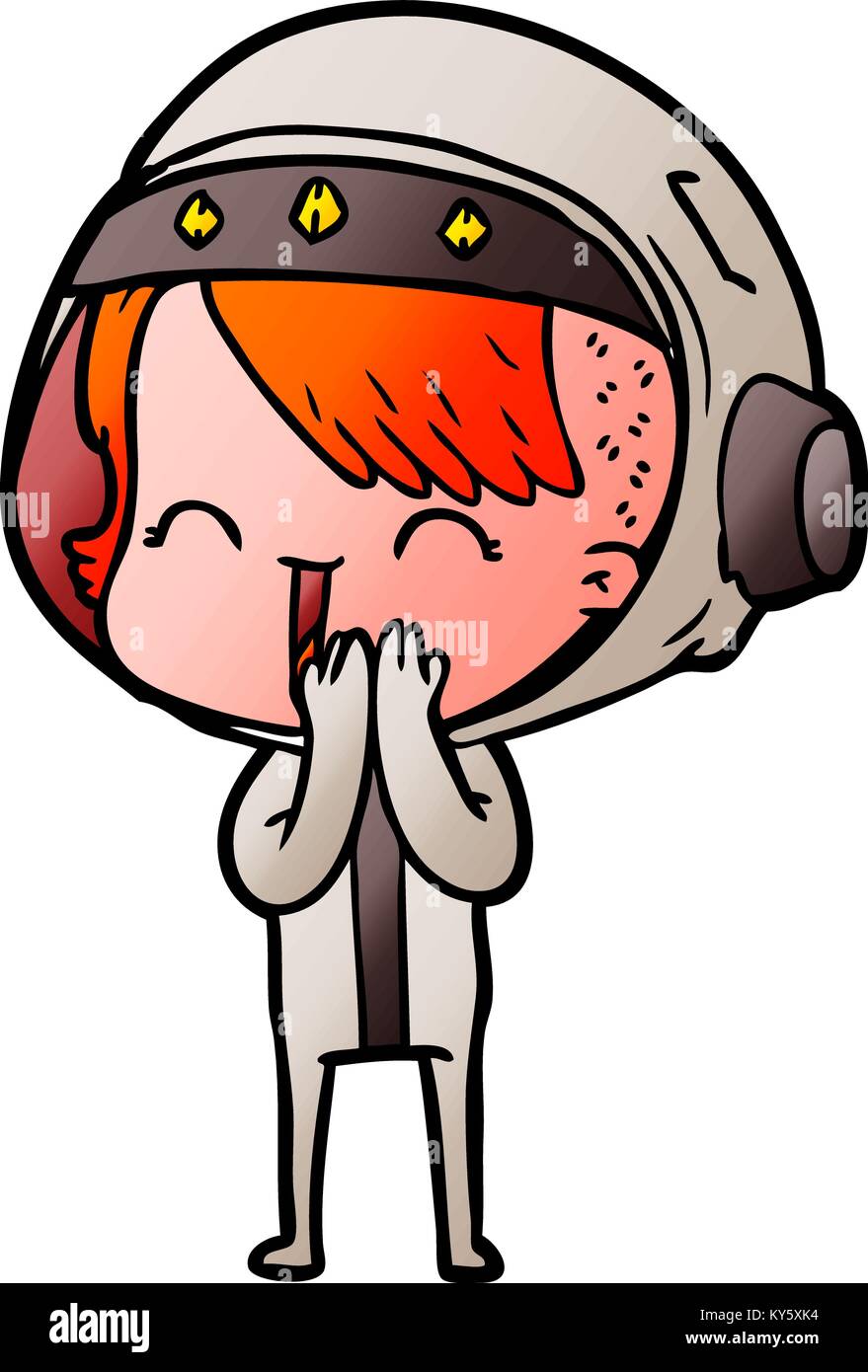 giggling cartoon space girl Stock Vector Image & Art - Alamy