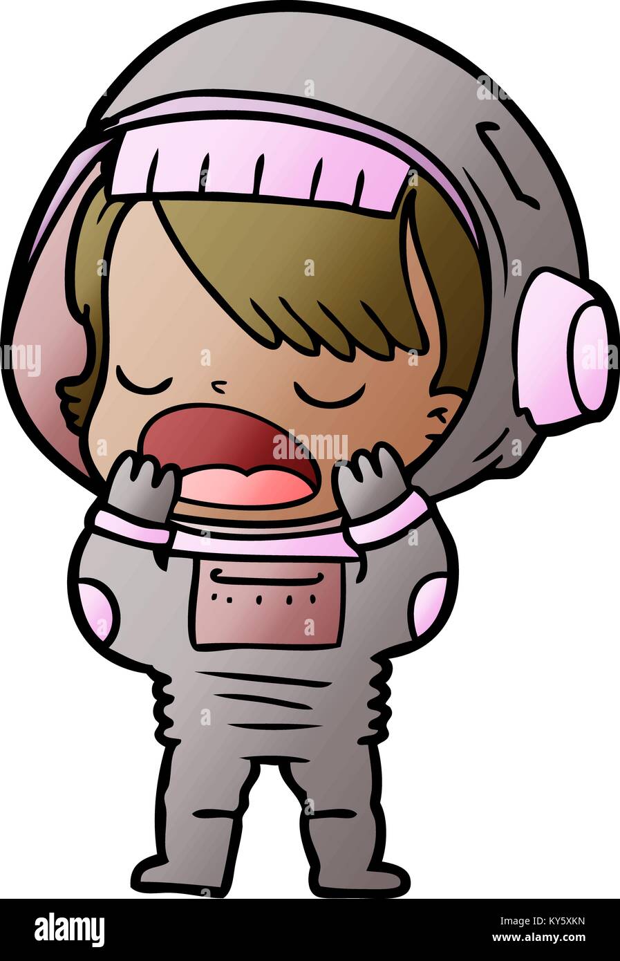 cartoon talking astronaut yawning Stock Vector Image & Art - Alamy