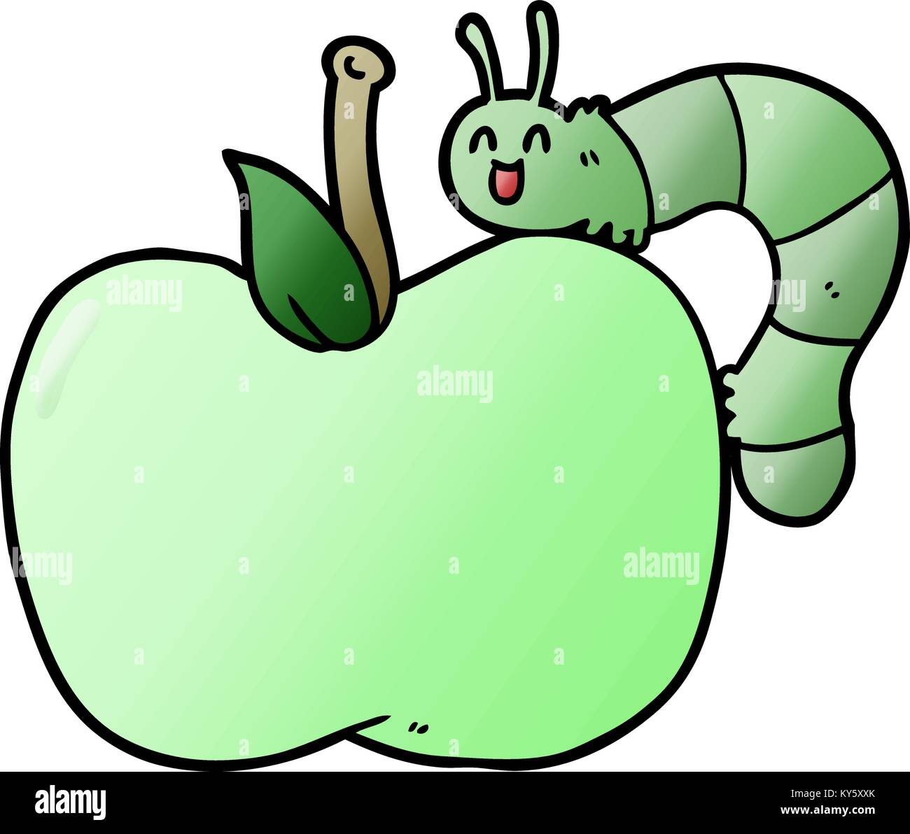 cartoon apple and bug Stock Vector Image & Art - Alamy