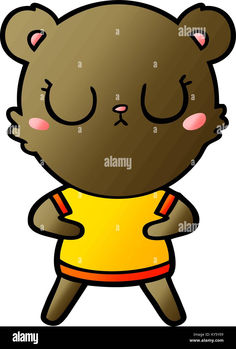 peaceful cartoon bear Stock Vector Image & Art - Alamy