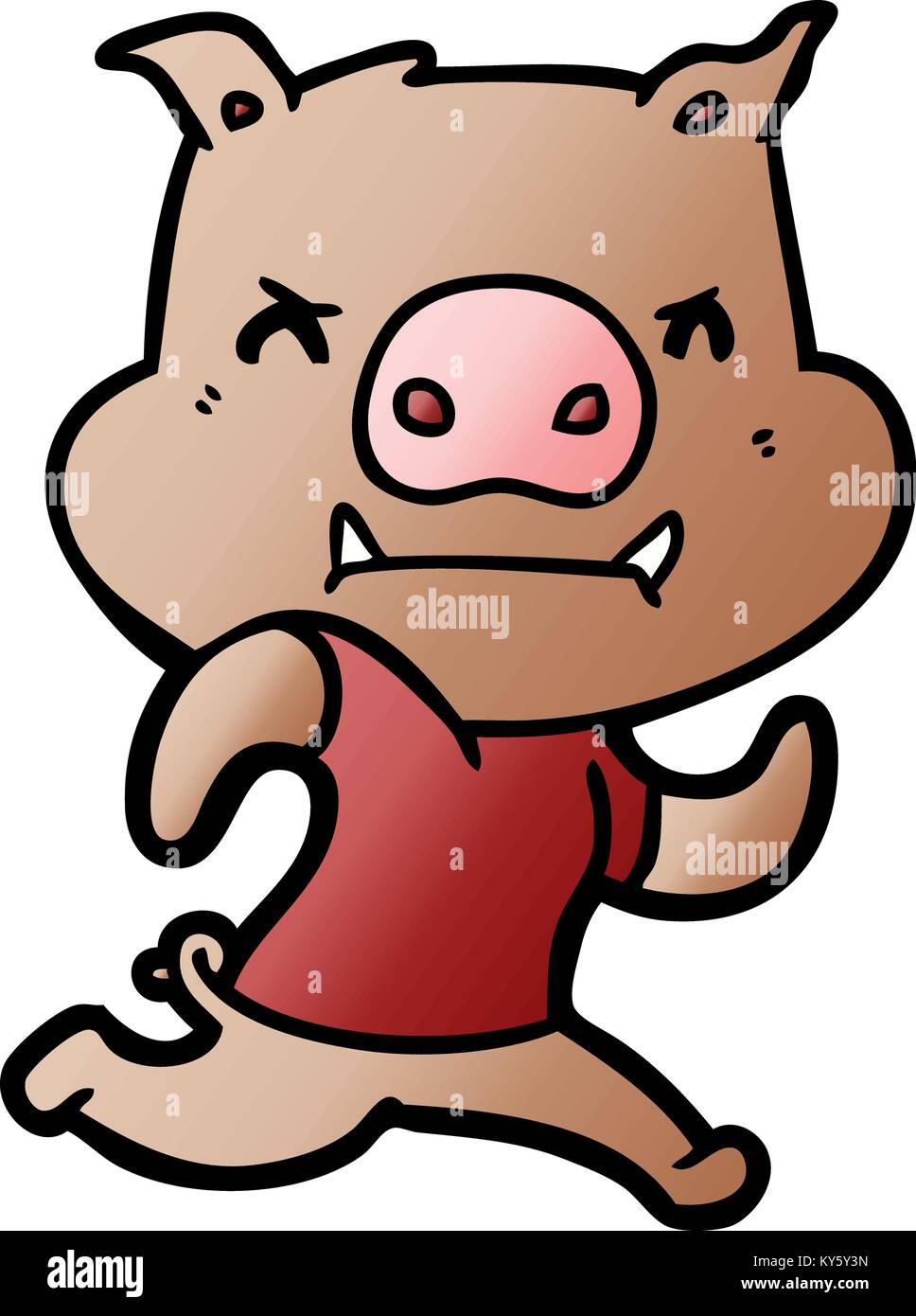 angry cartoon pig running Stock Vector Image & Art - Alamy