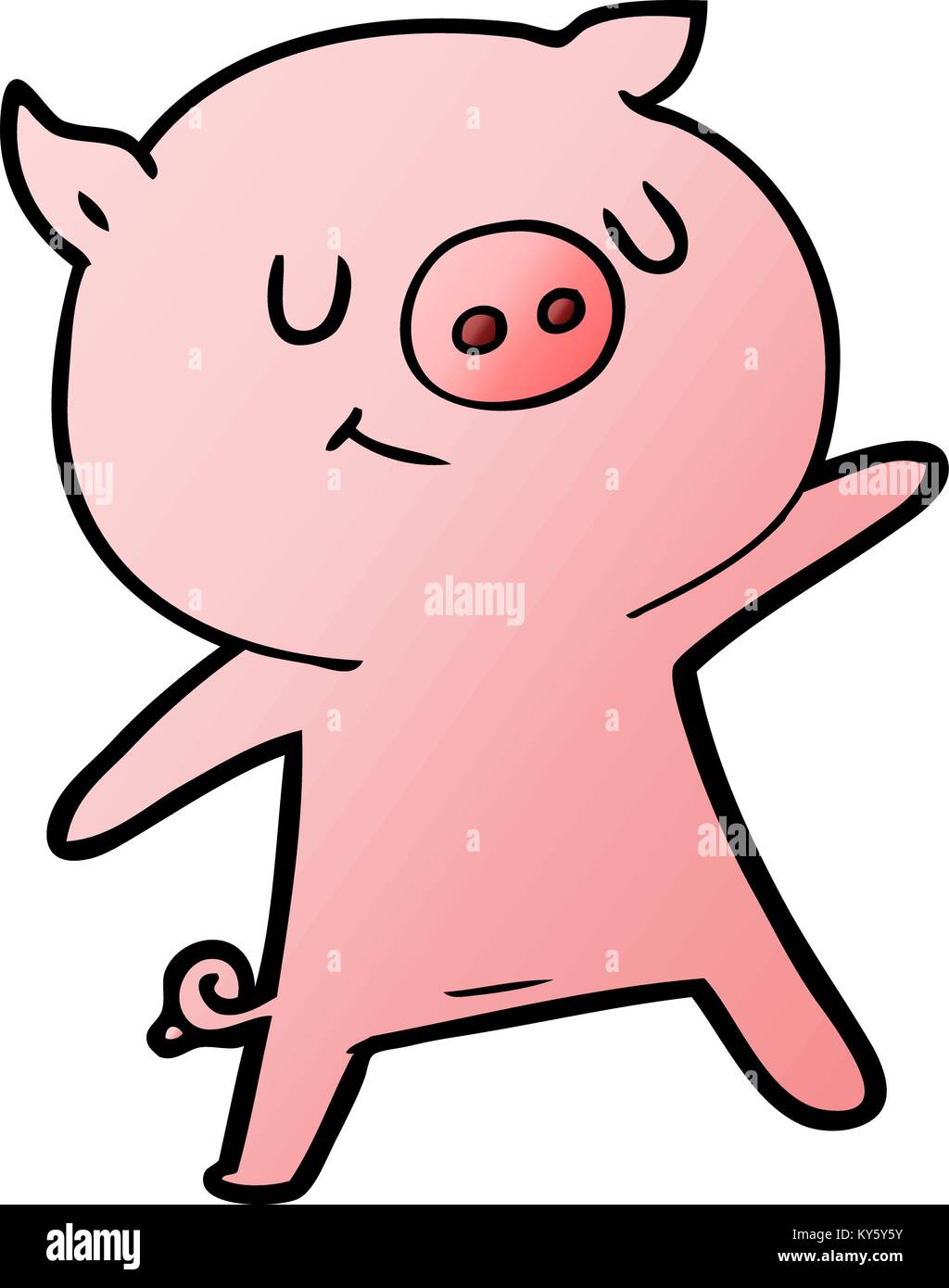 happy cartoon pig waving Stock Vector Image & Art - Alamy