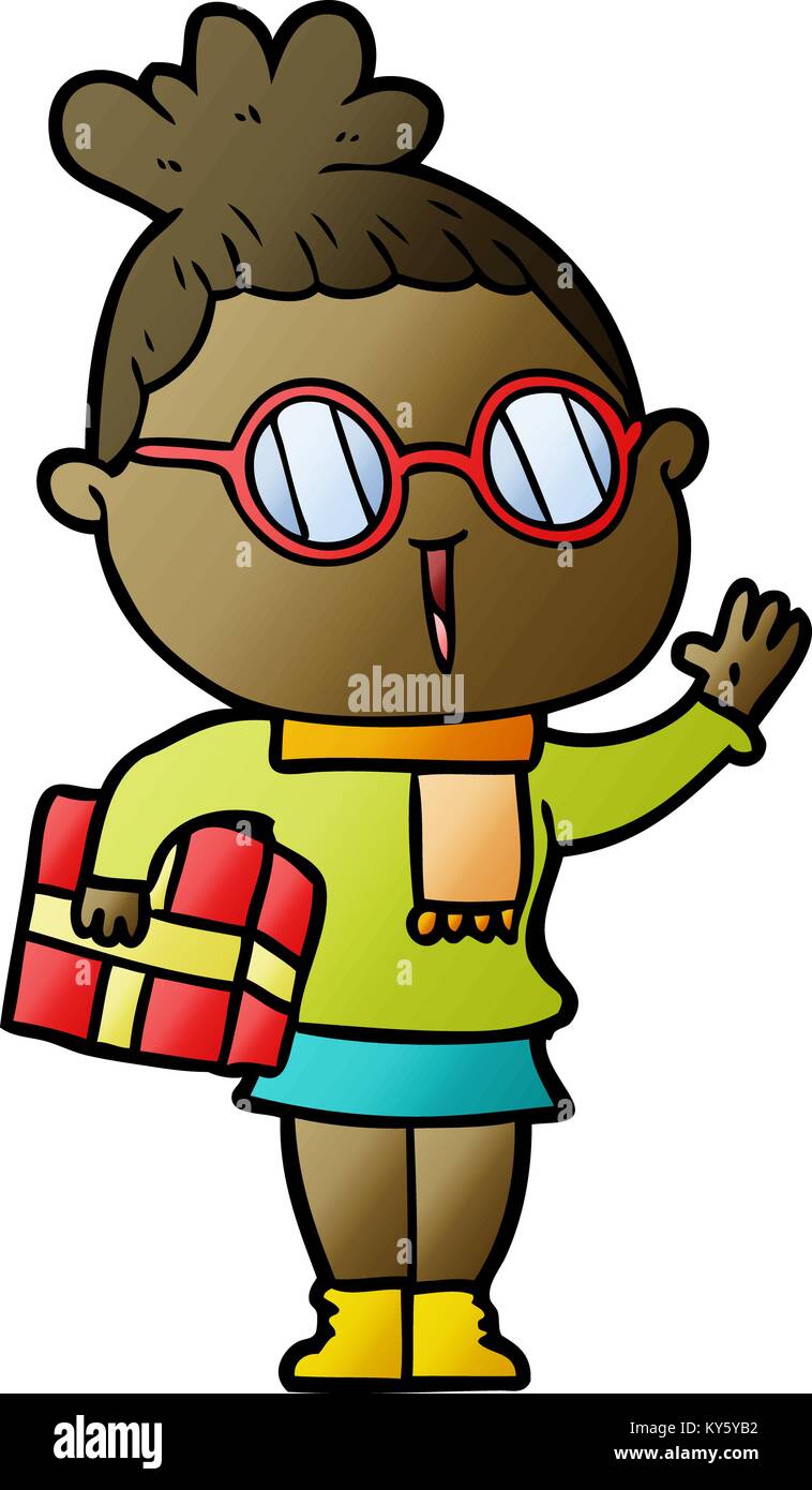 cartoon woman wearing spectacles Stock Vector Image & Art - Alamy