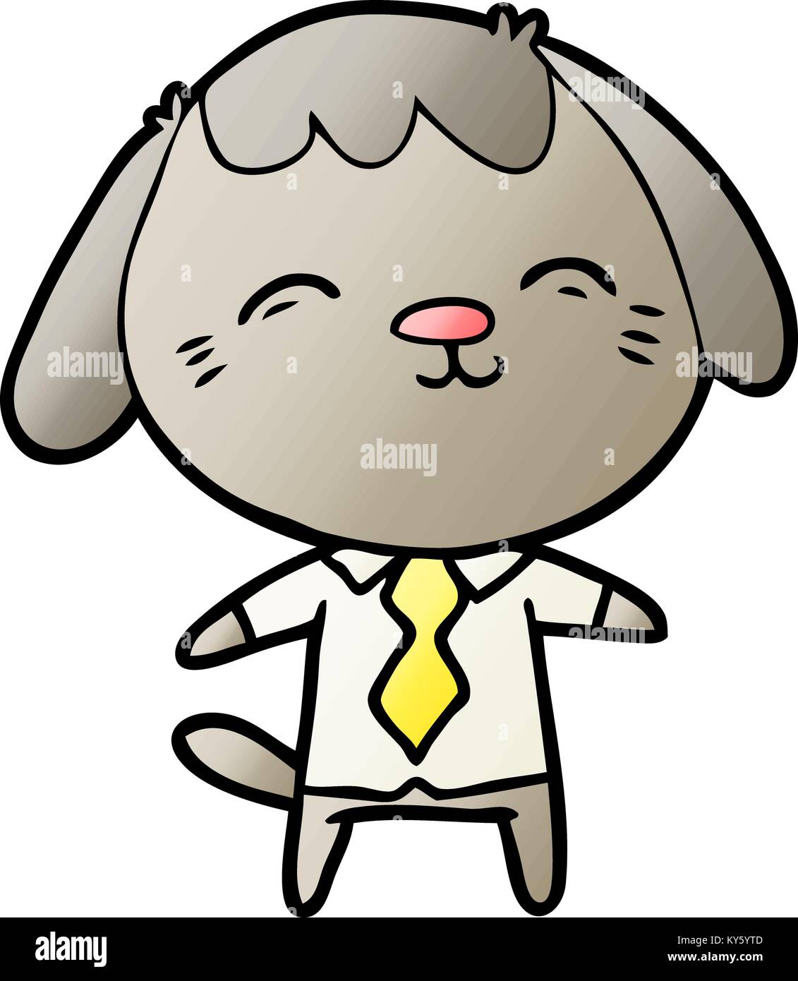 happy cartoon office worker dog Stock Vector Image & Art - Alamy