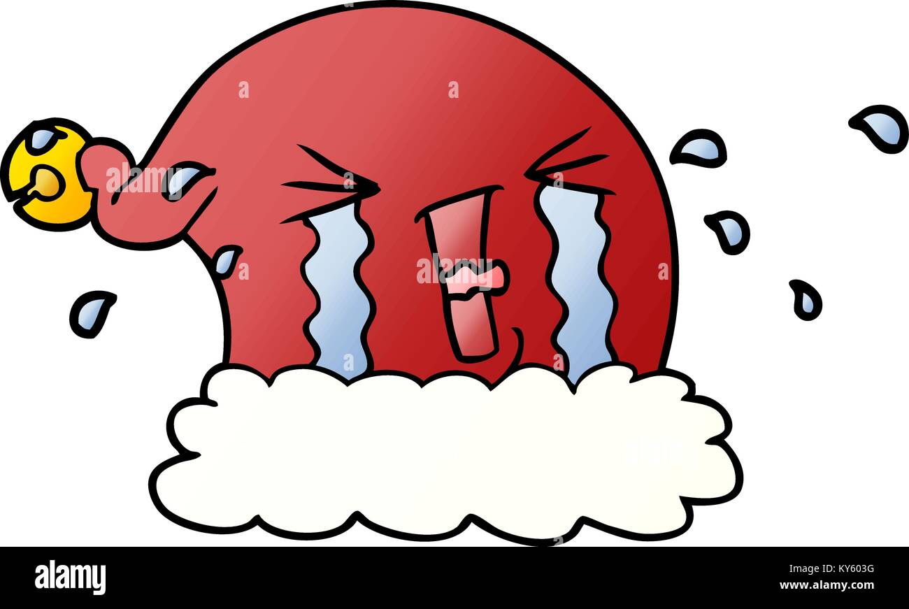 cartoon christmas hat crying Stock Vector Image & Art - Alamy