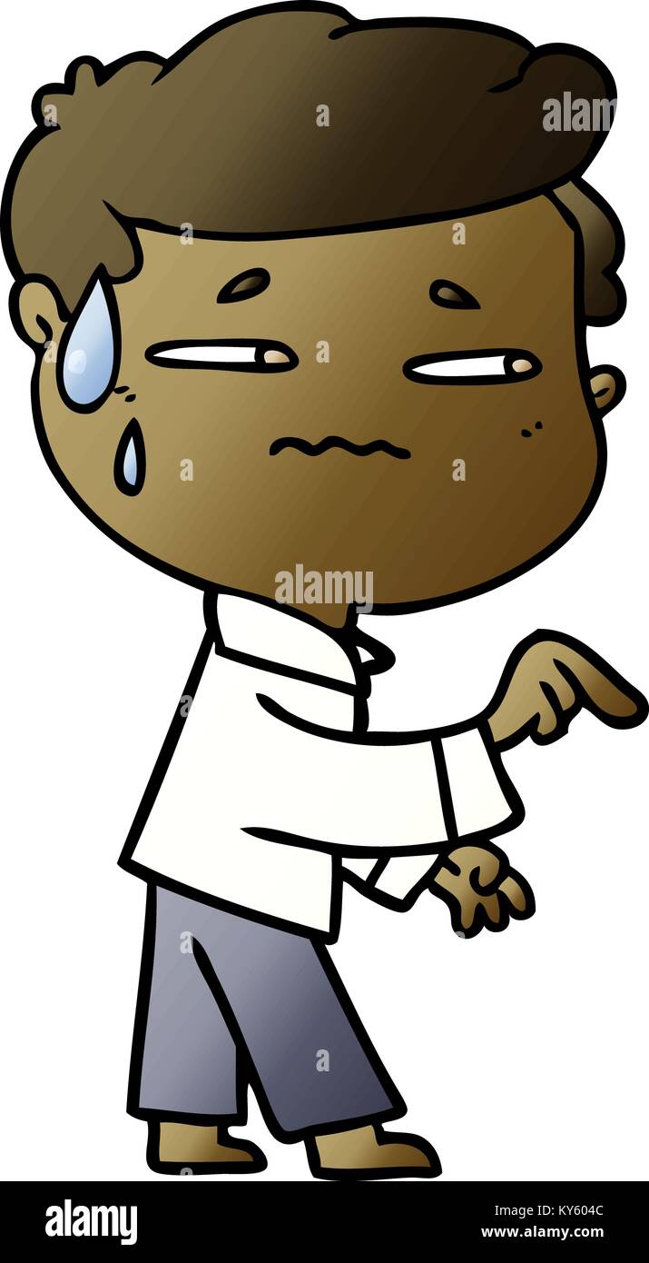 cartoon anxious man pointing Stock Vector Image & Art - Alamy