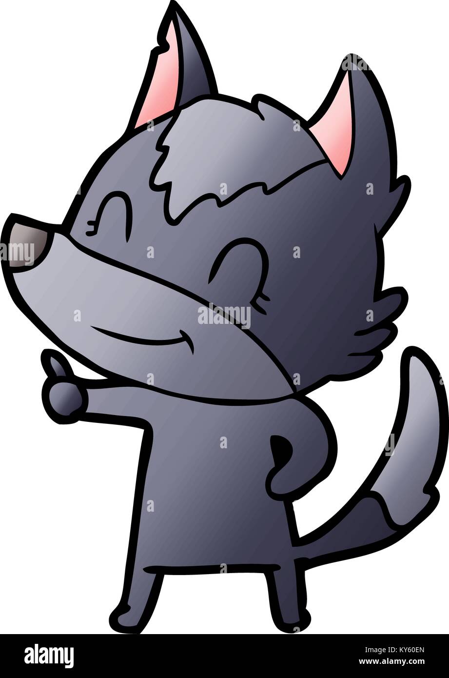 friendly cartoon wolf Stock Vector Image & Art - Alamy