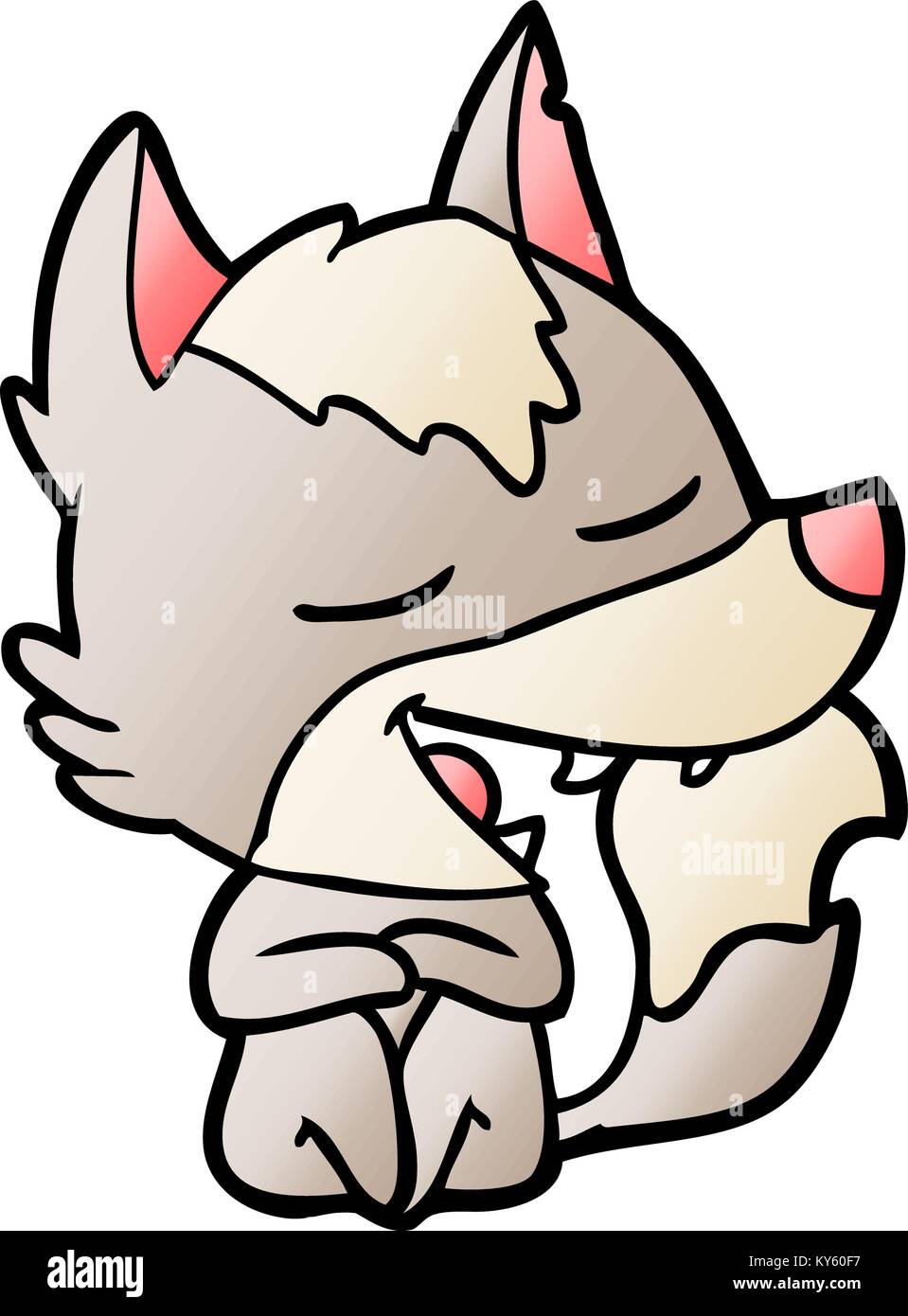 cartoon wolf sitting laughing Stock Vector Image & Art - Alamy