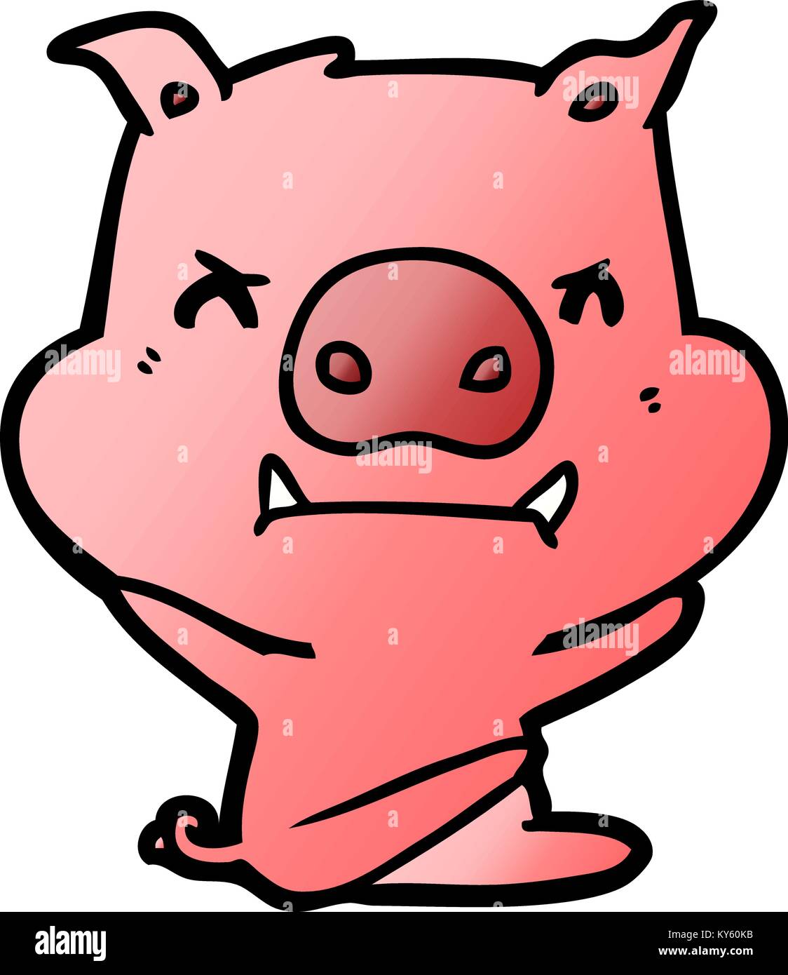 angry cartoon pig throwing tantrum Stock Vector Image & Art - Alamy