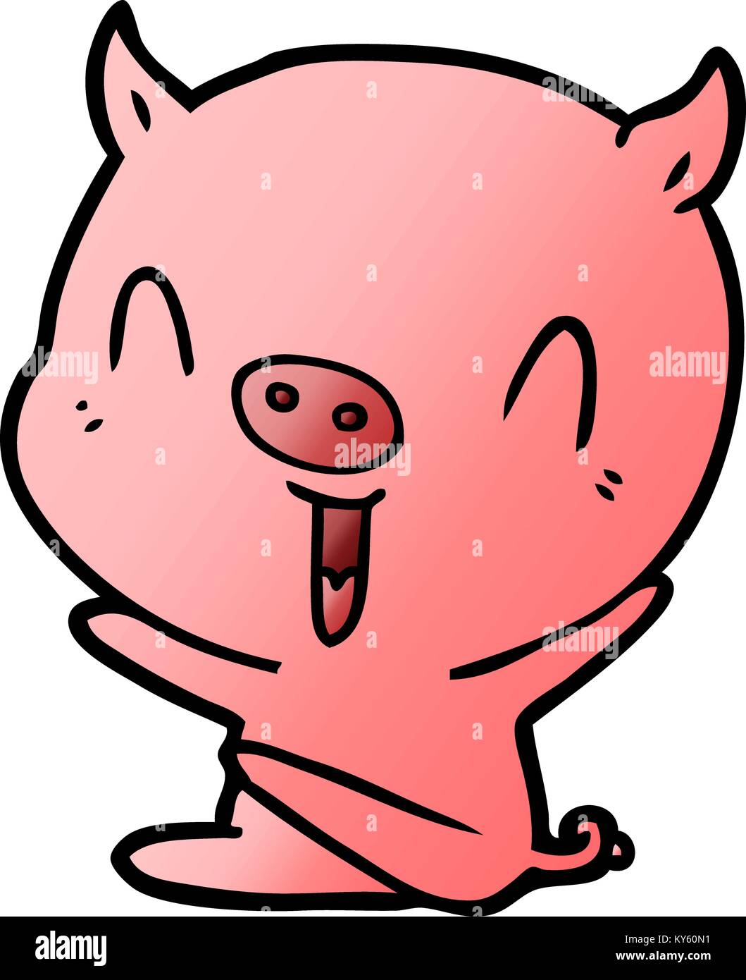 happy cartoon sitting pig Stock Vector Image & Art - Alamy