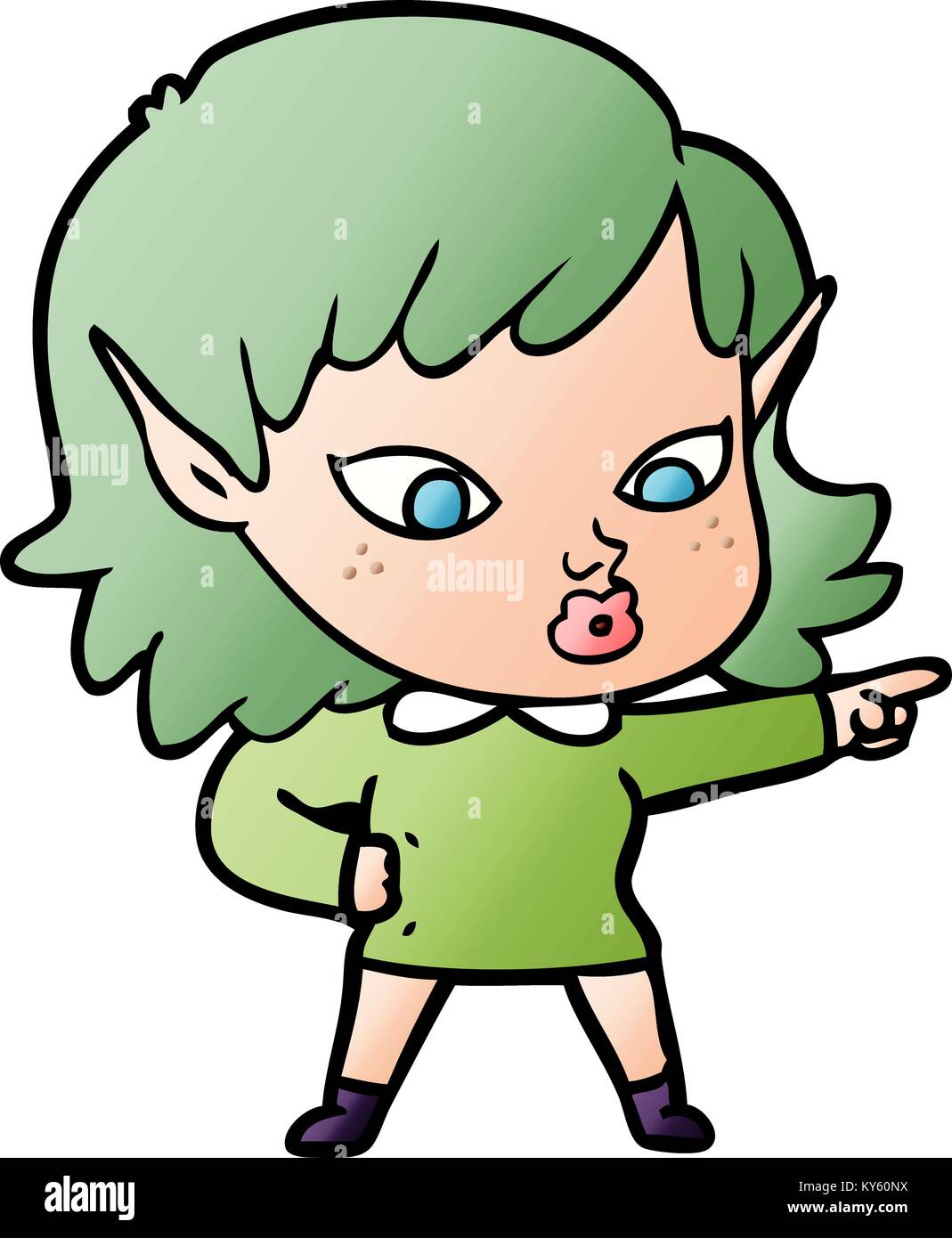 pretty cartoon elf girl Stock Vector Image & Art - Alamy