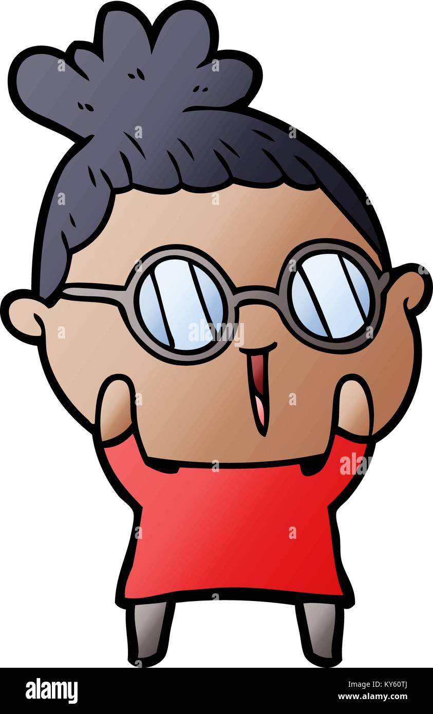 cartoon woman wearing spectacles Stock Vector Image & Art - Alamy