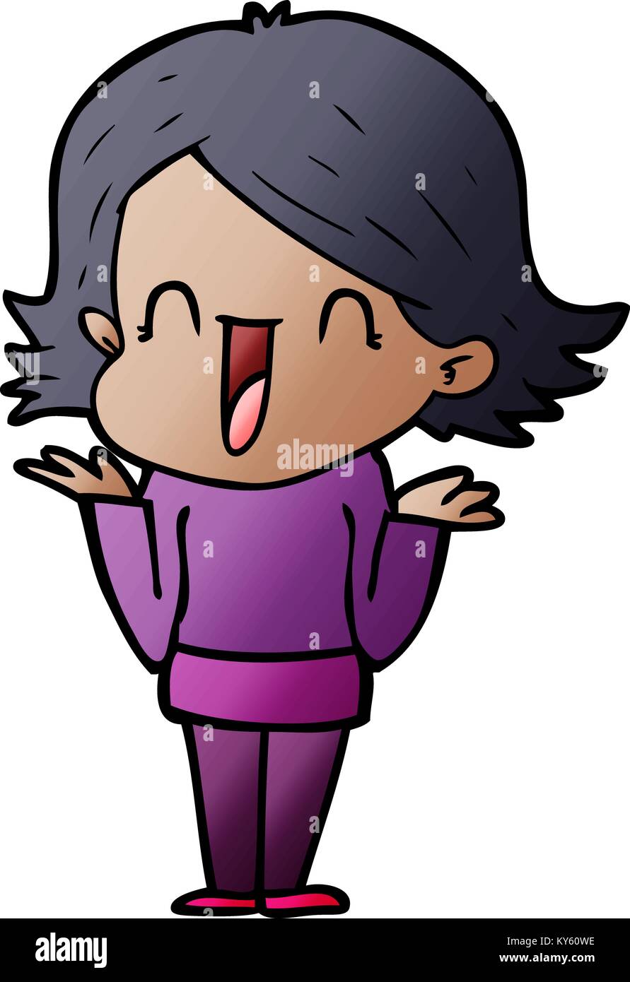 cartoon happy woman Stock Vector Image & Art - Alamy