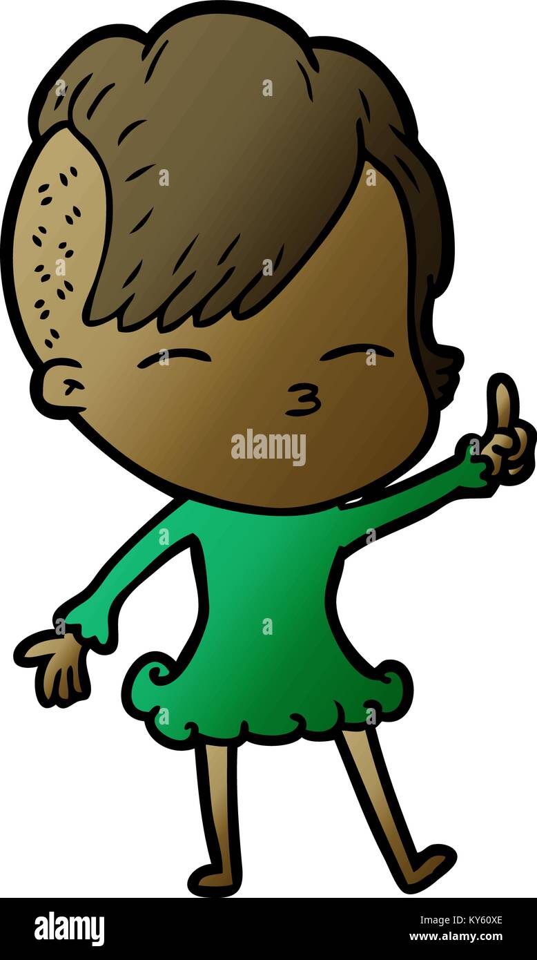 cartoon squinting girl Stock Vector Image & Art - Alamy