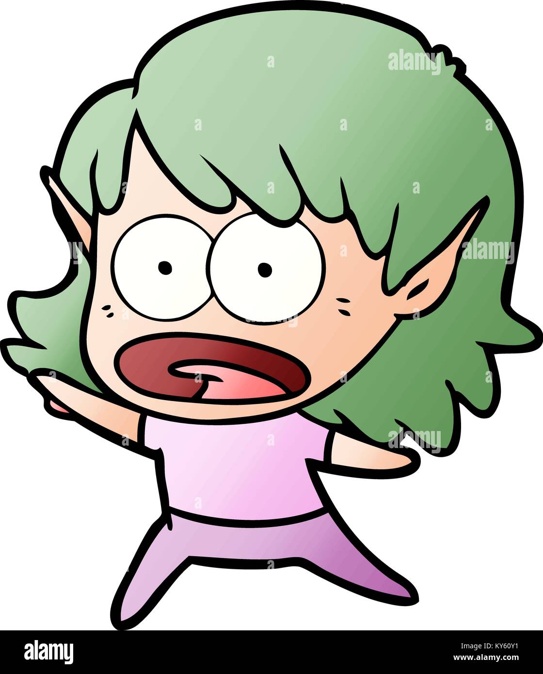 cartoon shocked elf girl Stock Vector Image & Art - Alamy