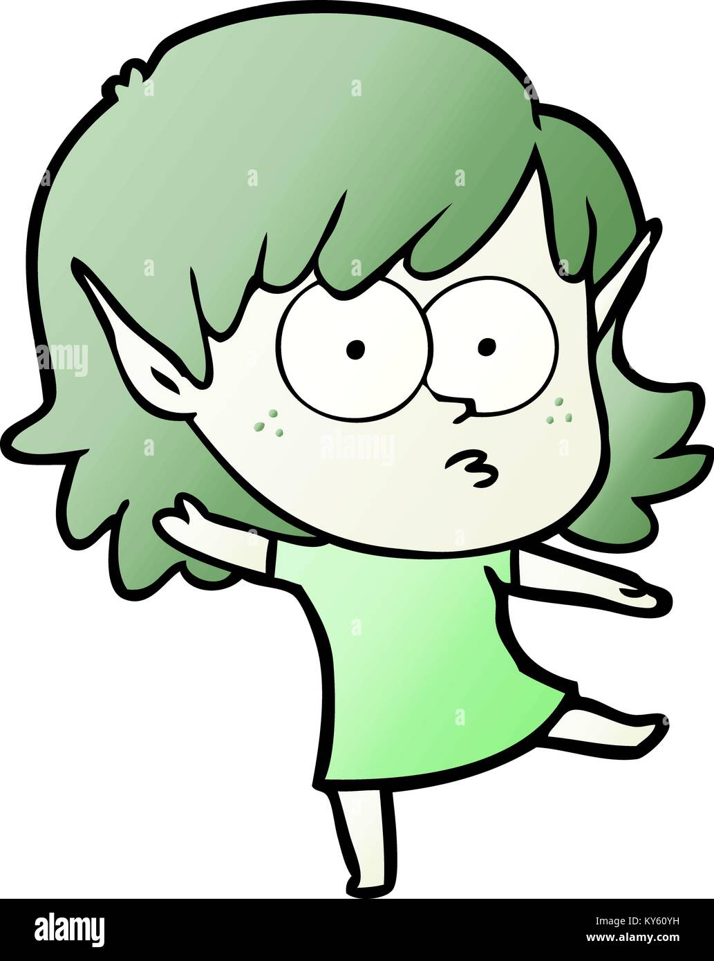 cartoon elf girl dancing Stock Vector Image & Art - Alamy