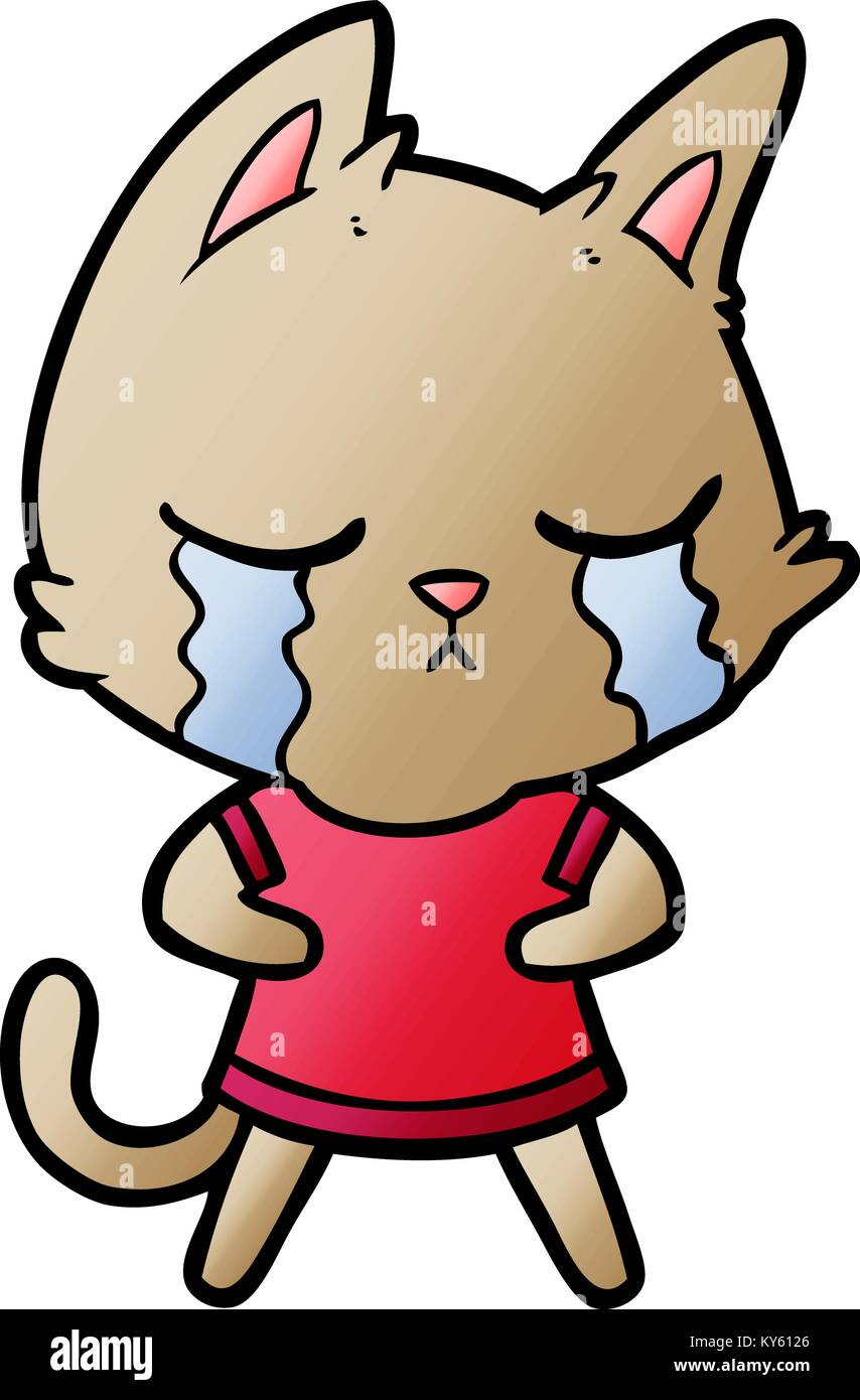 crying cartoon cat Stock Vector Image & Art - Alamy
