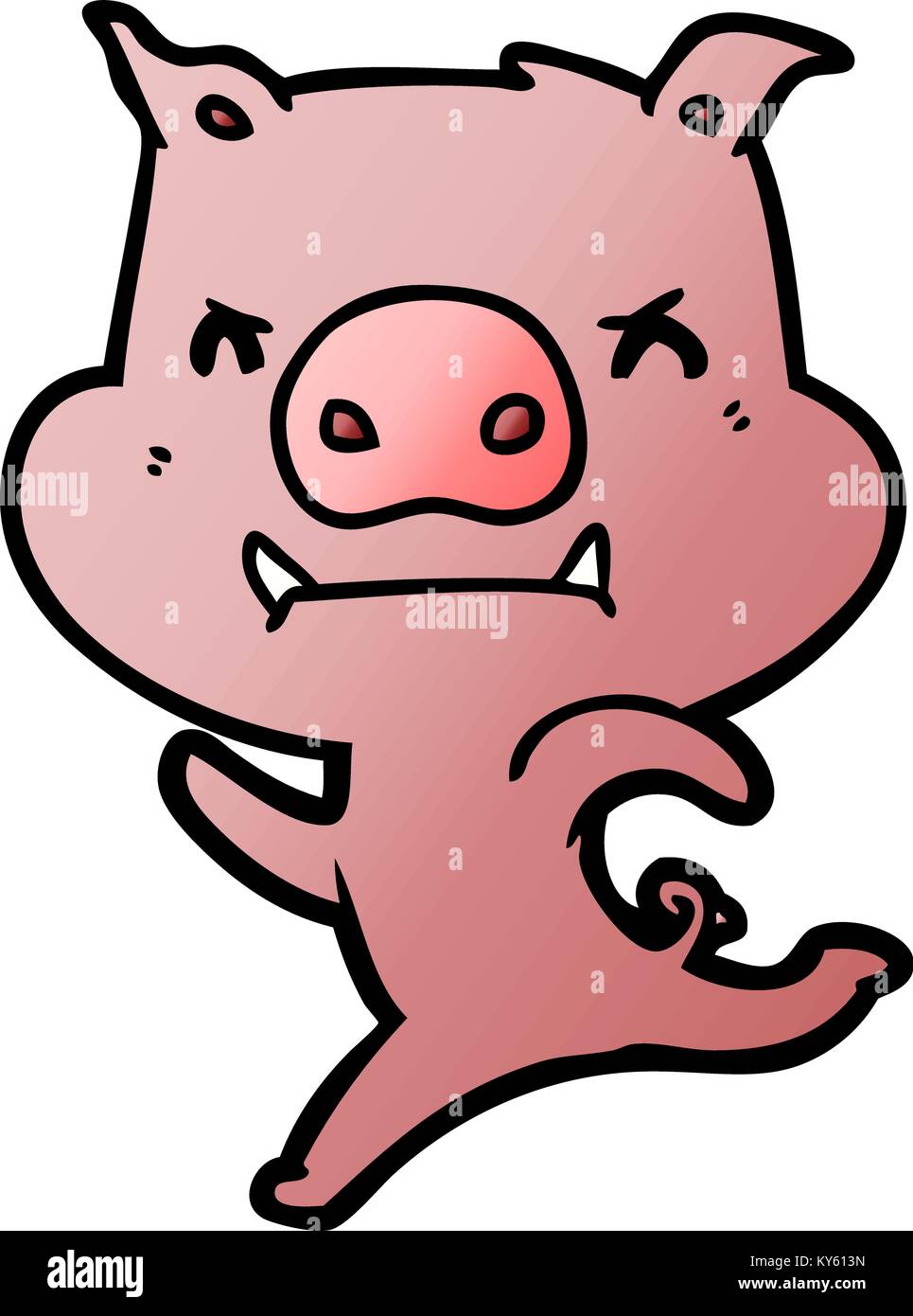 angry cartoon pig charging Stock Vector Image & Art - Alamy