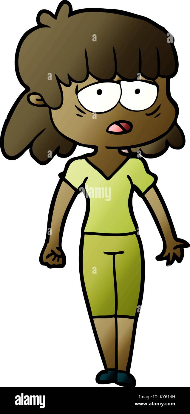 cartoon tired woman Stock Vector Image & Art - Alamy