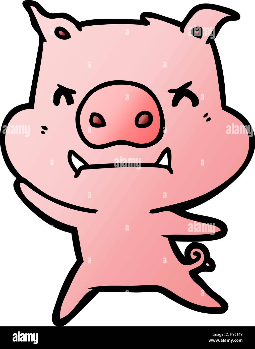 angry cartoon pig Stock Vector Image & Art - Alamy
