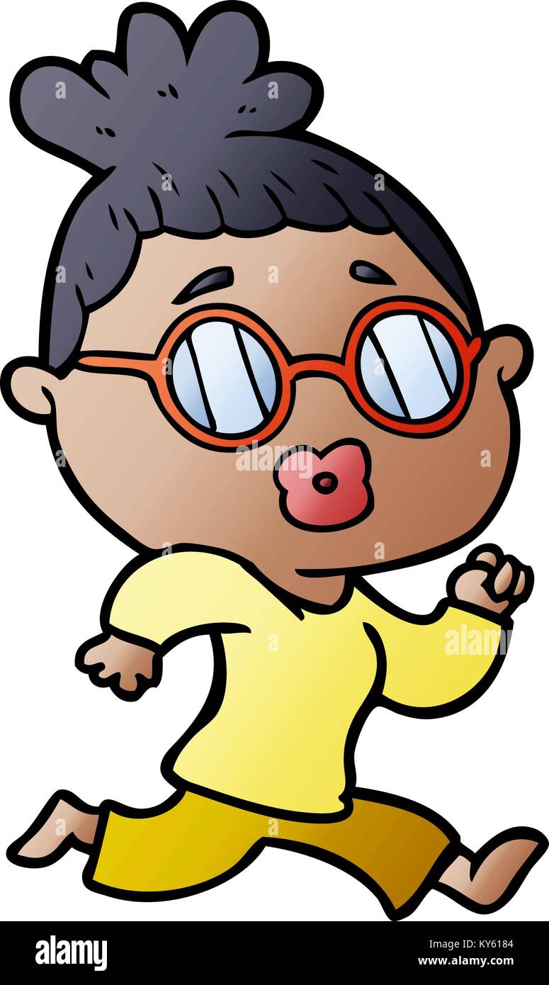 cartoon woman wearing spectacles Stock Vector Image & Art - Alamy