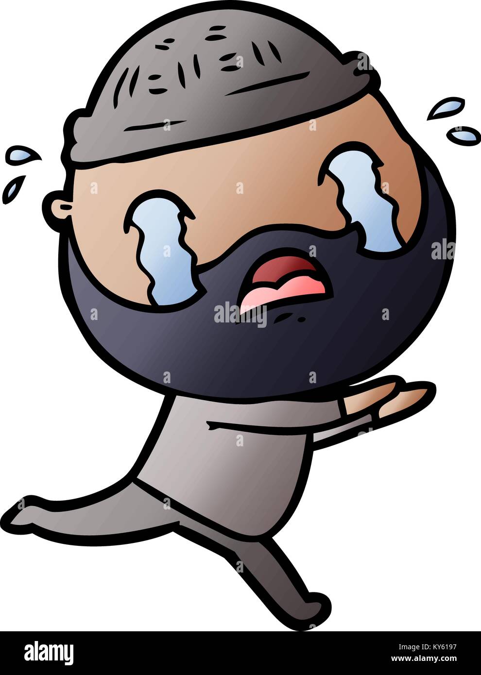 cartoon bearded man crying Stock Vector Image & Art - Alamy