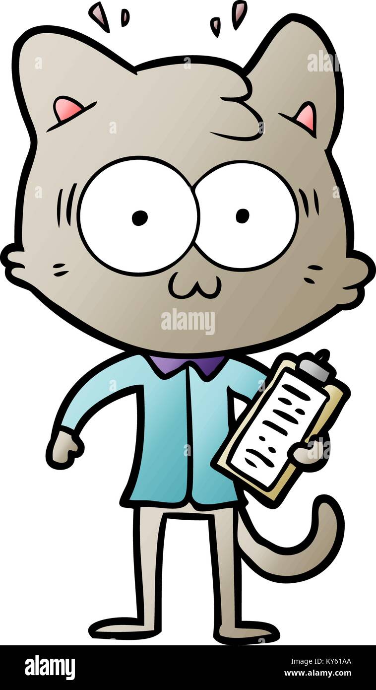 cartoon surprised office worker cat Stock Vector Image & Art - Alamy