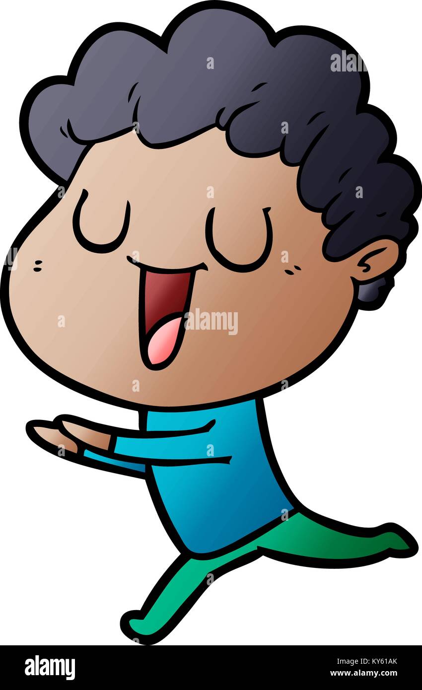 laughing cartoon man running Stock Vector Image & Art - Alamy