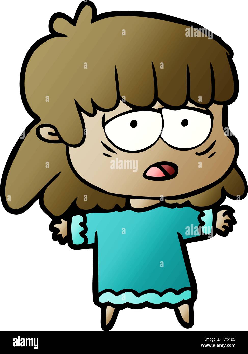 cartoon tired woman Stock Vector Image & Art - Alamy