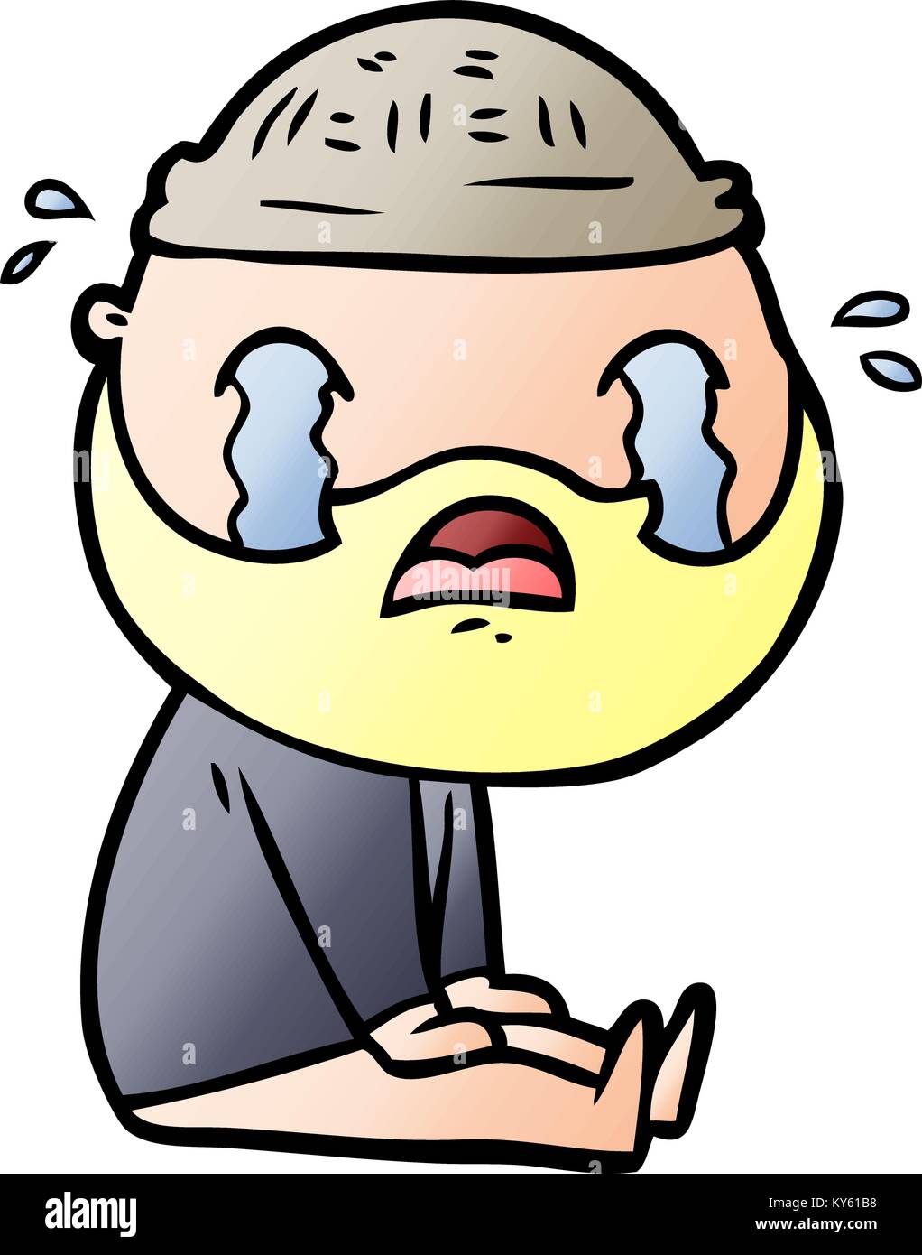 cartoon bearded man crying Stock Vector Image & Art - Alamy