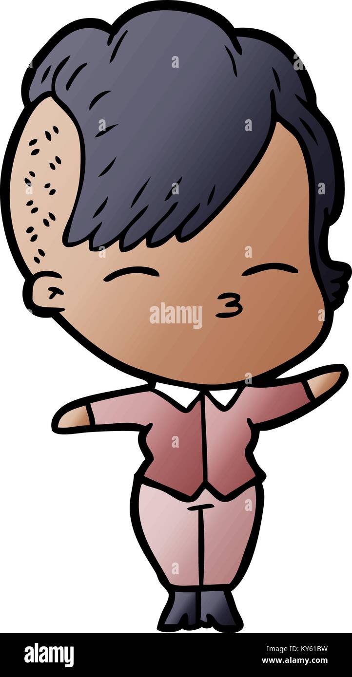 cartoon squinting girl Stock Vector Image & Art - Alamy