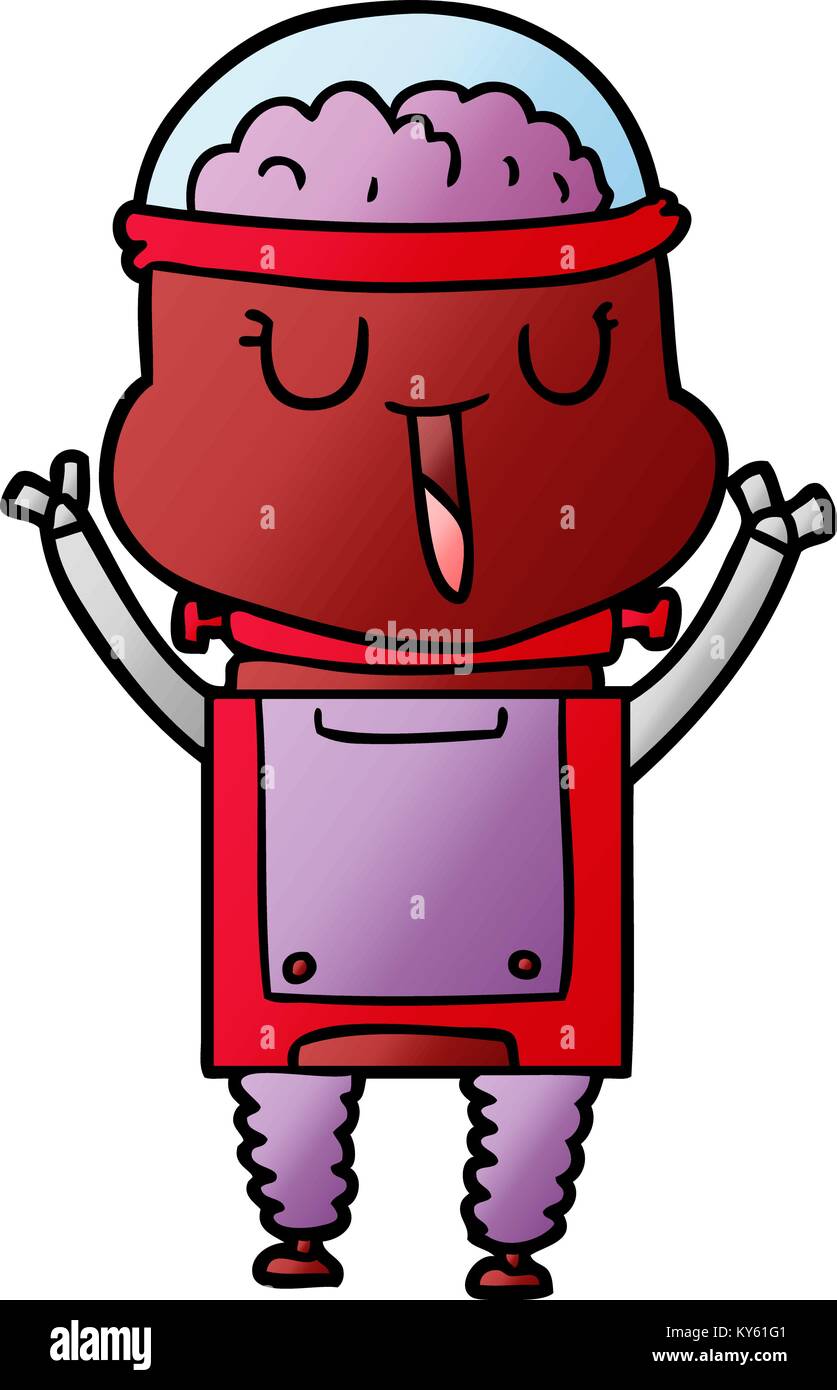 happy cartoon robot Stock Vector Image & Art - Alamy