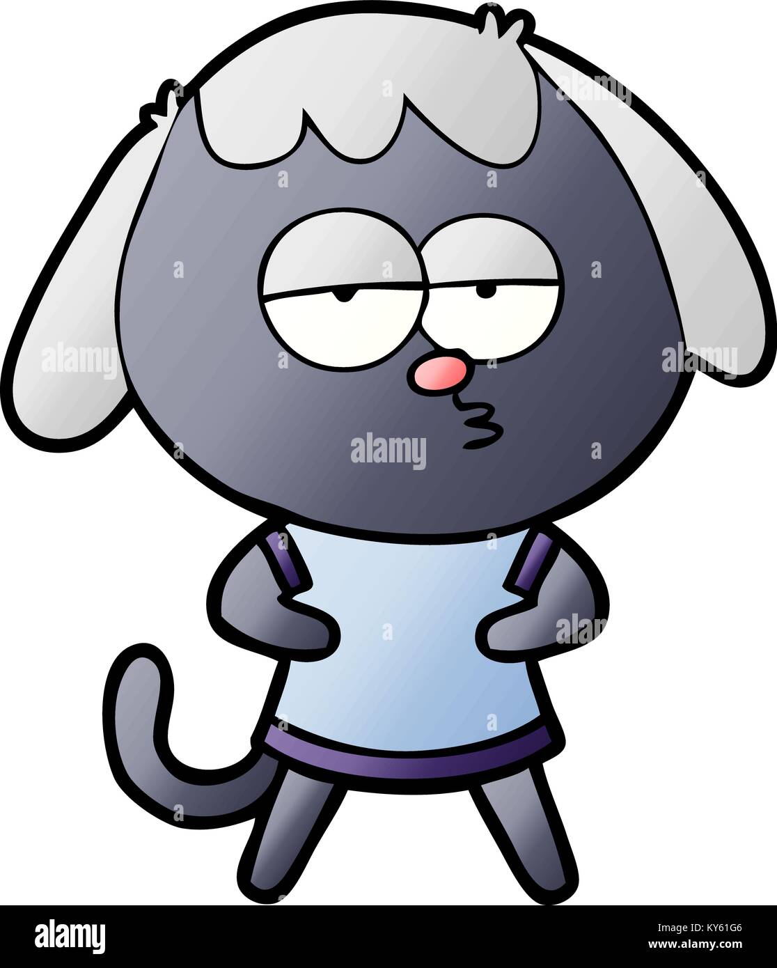 cartoon bored dog Stock Vector Image & Art - Alamy