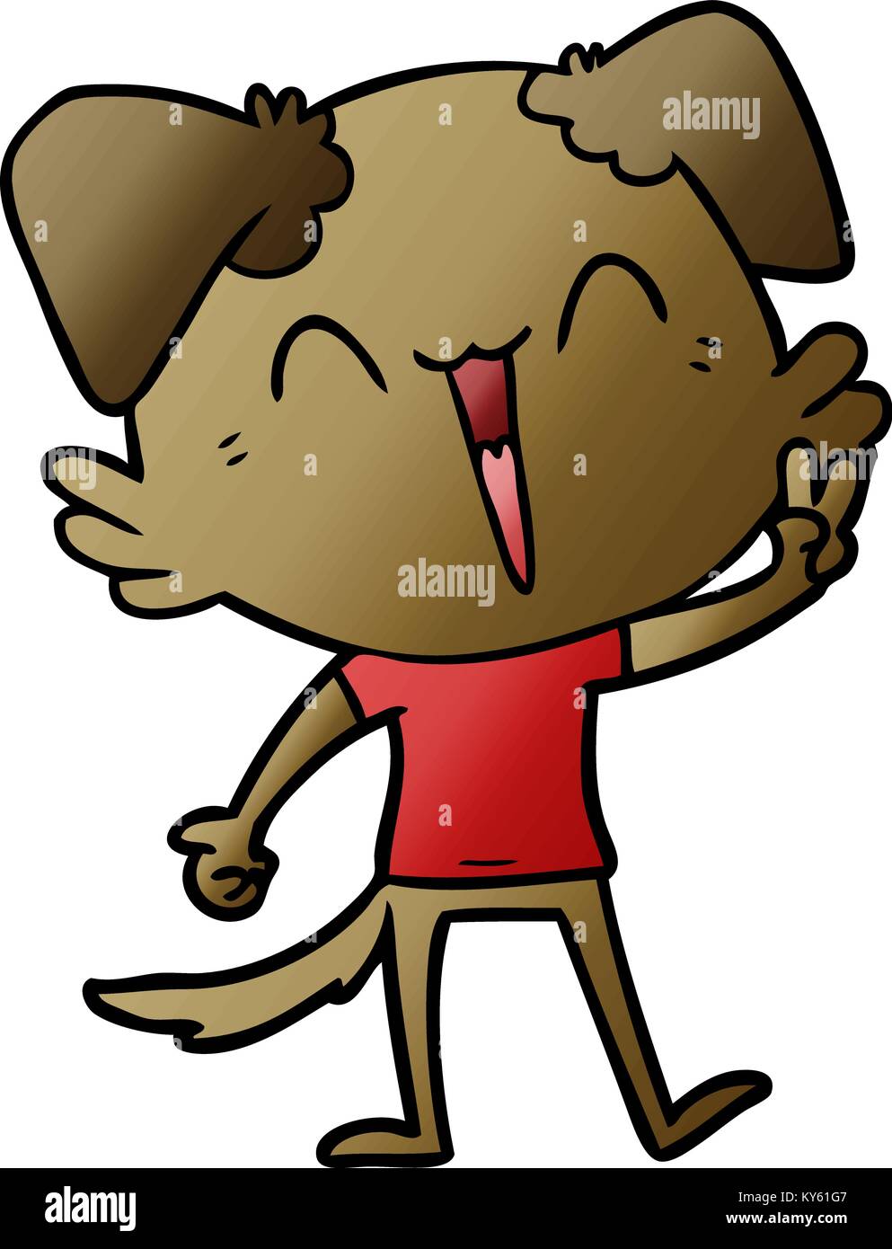 happy little dog cartoon Stock Vector Image & Art - Alamy
