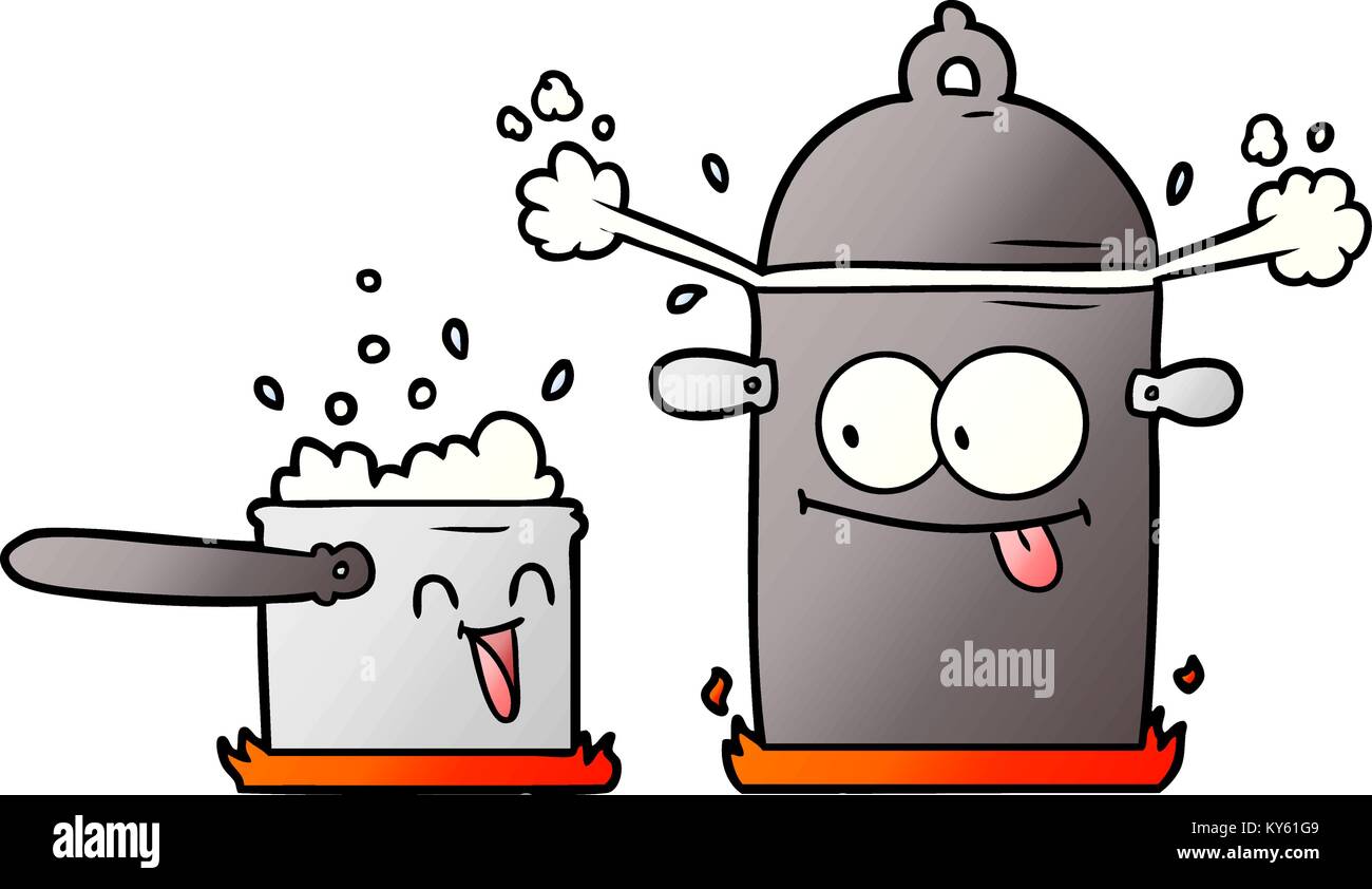 bubbling pans cartoon Stock Vector Image & Art - Alamy