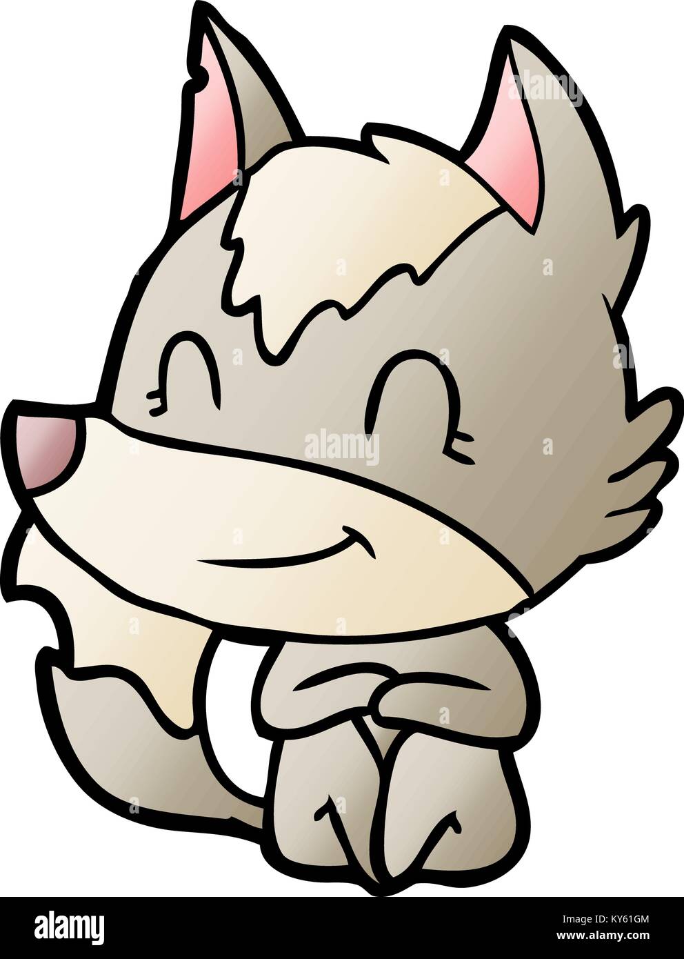 friendly cartoon wolf Stock Vector Image & Art - Alamy
