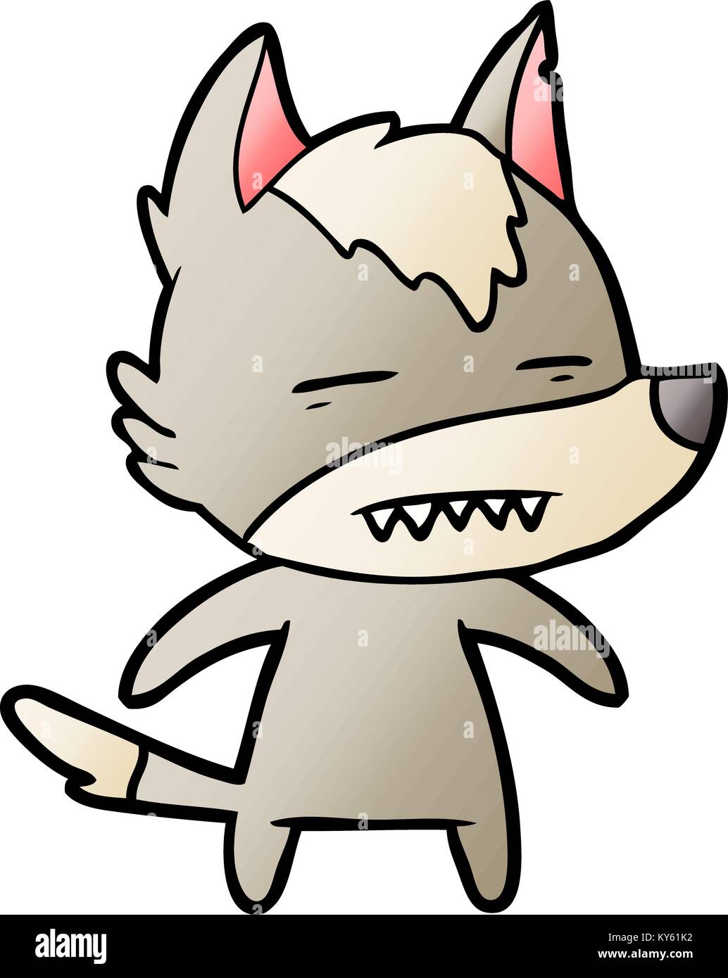 cartoon wolf showing teeth Stock Vector Image & Art - Alamy