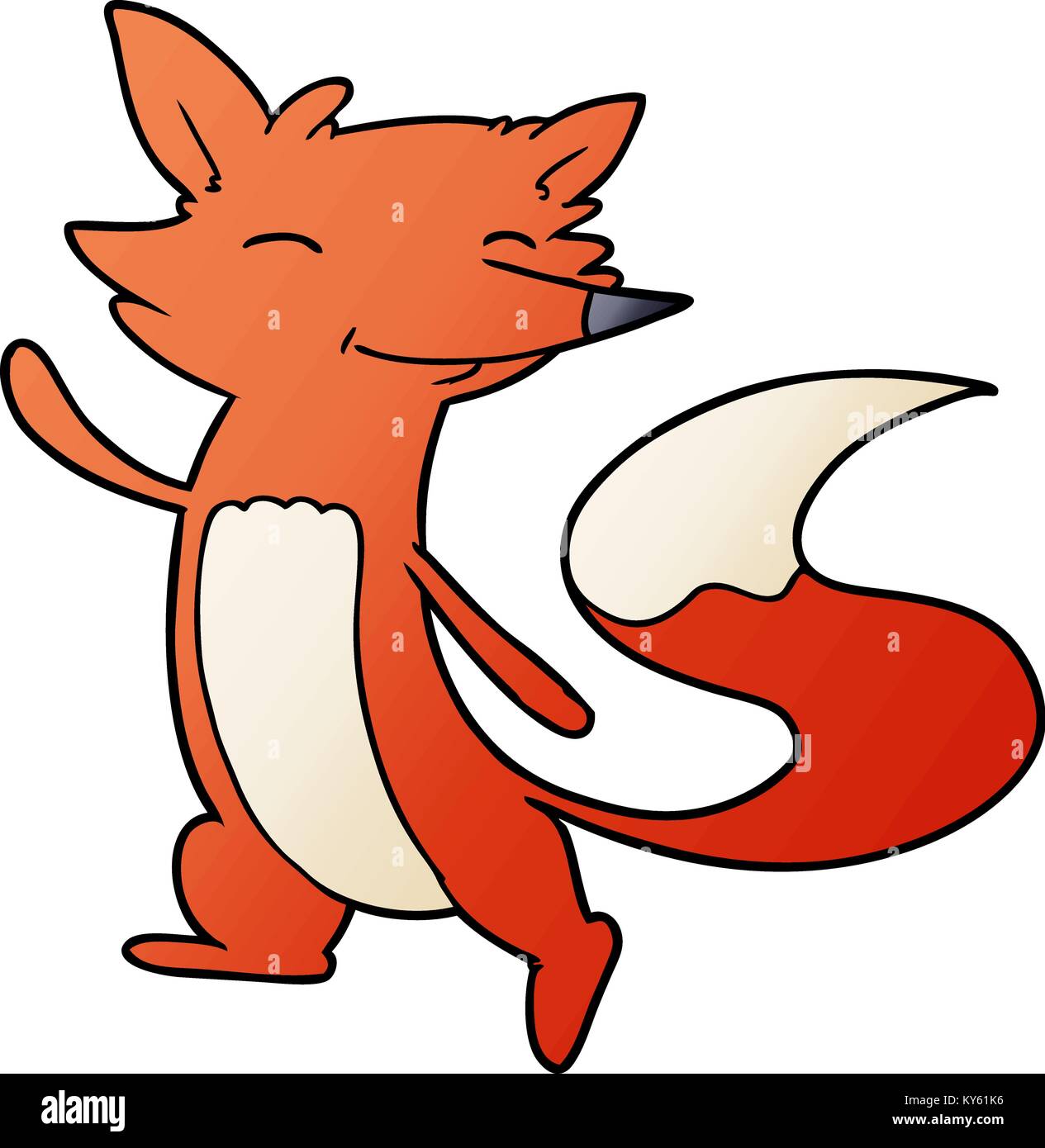 cartoon happy fox Stock Vector Image & Art - Alamy