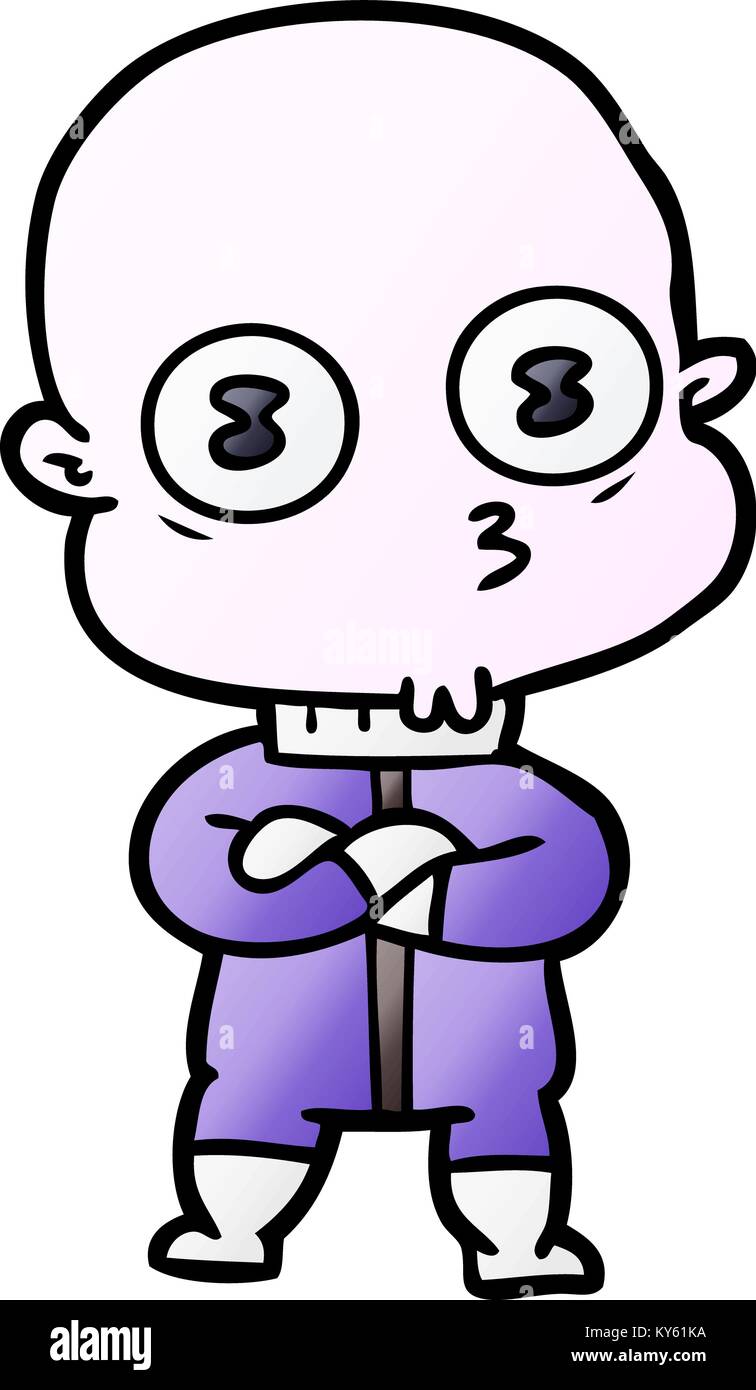 cartoon weird bald spaceman Stock Vector Image & Art - Alamy