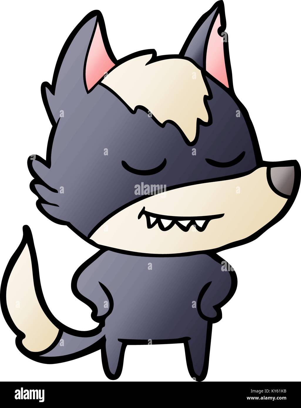 friendly cartoon wolf Stock Vector Image & Art - Alamy