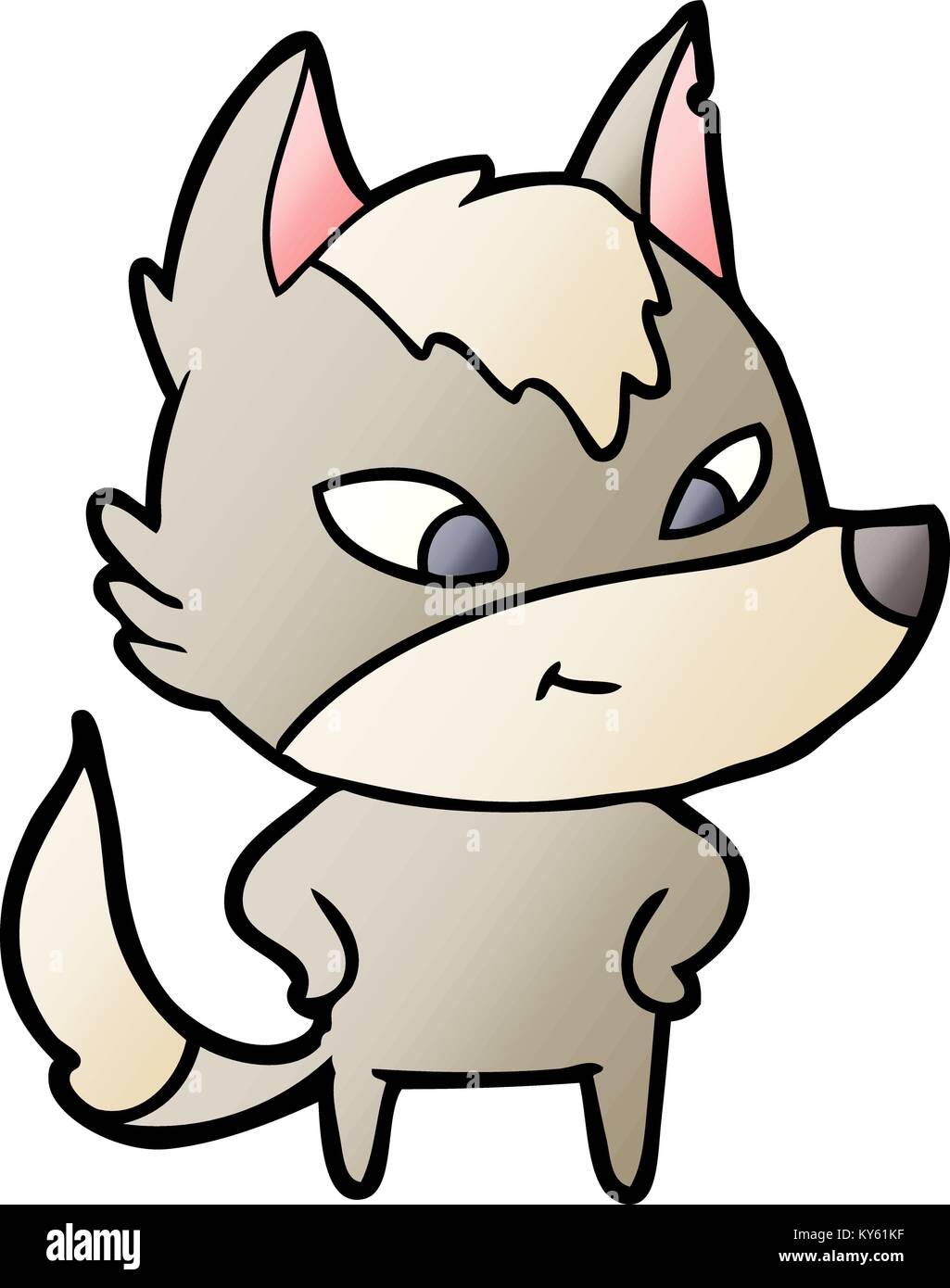 friendly cartoon wolf Stock Vector Image & Art - Alamy