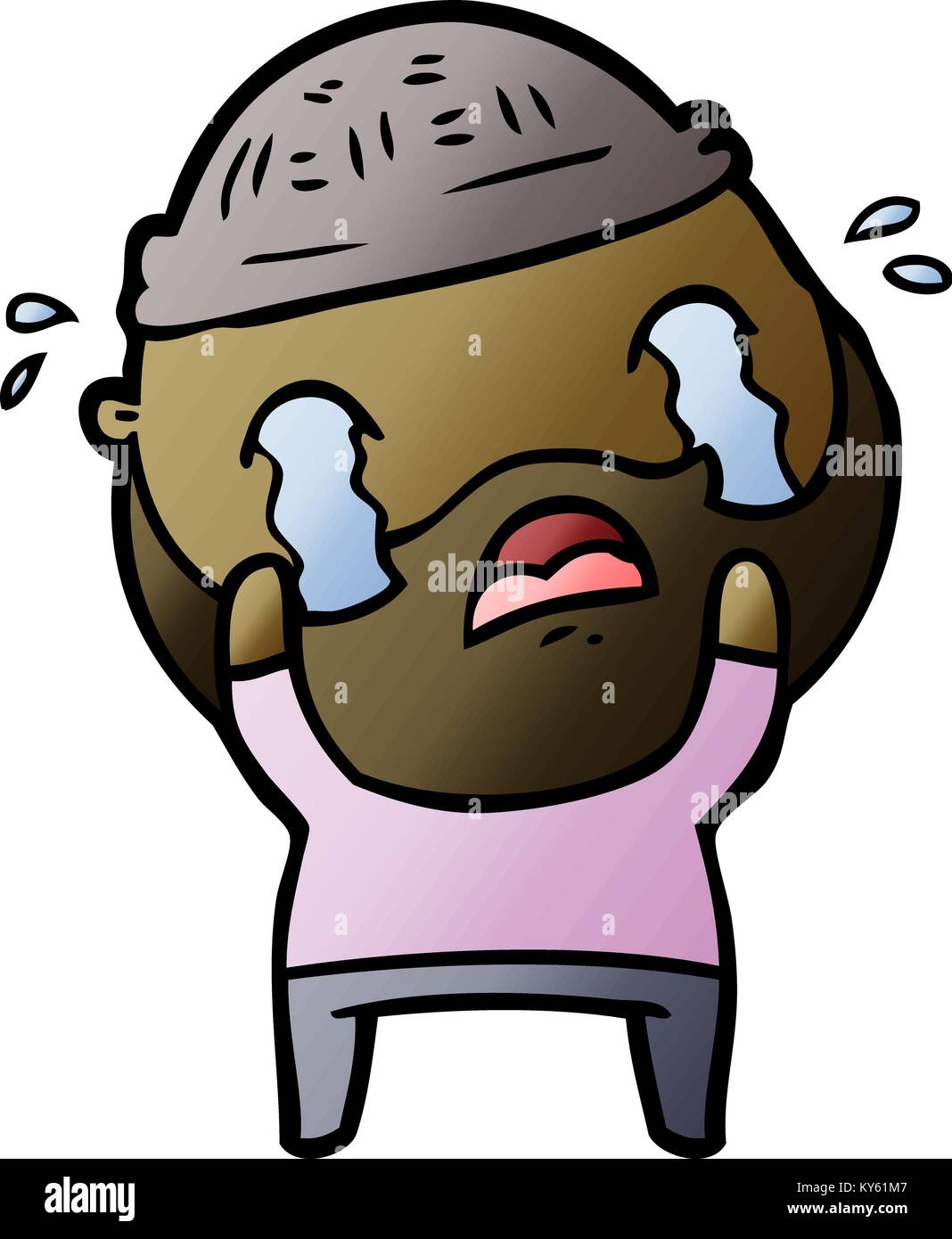 cartoon bearded man crying Stock Vector Image & Art - Alamy