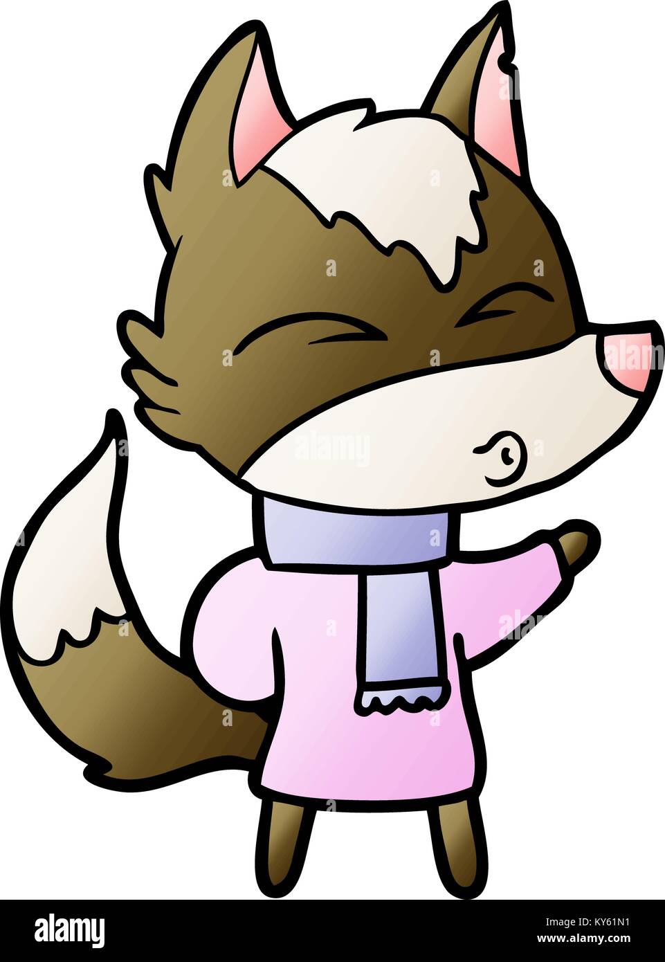 cartoon wolf in winter clothes Stock Vector Image & Art - Alamy