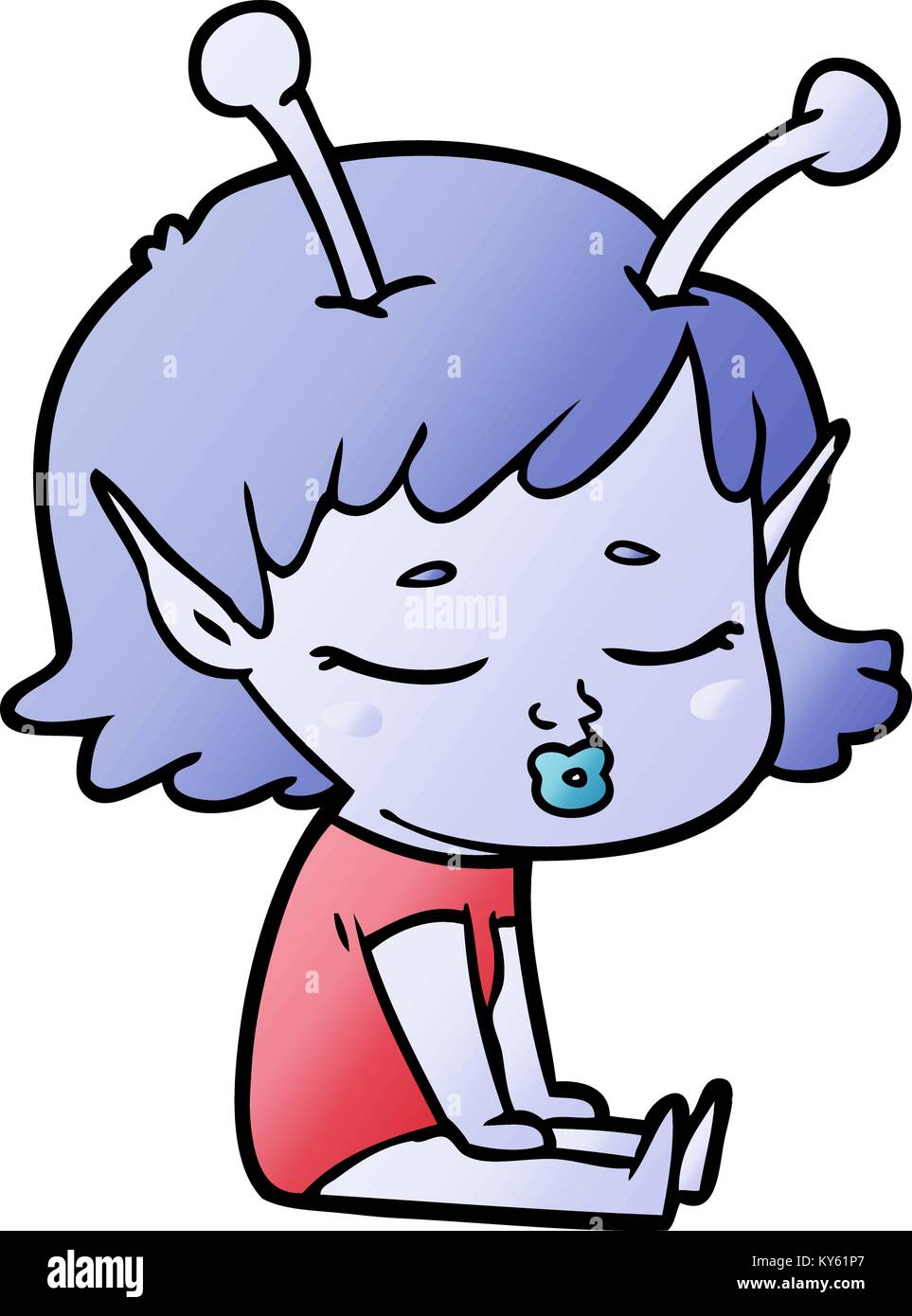 cute alien girl cartoon Stock Vector Image & Art - Alamy