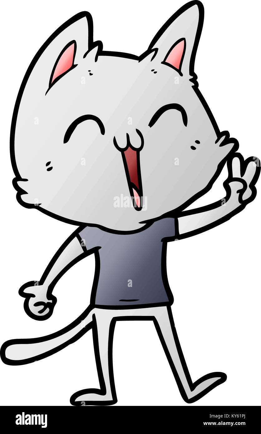 happy cartoon cat meowing Stock Vector Image & Art - Alamy