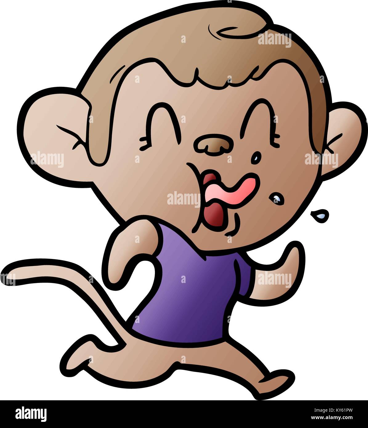 crazy cartoon monkey running Stock Vector Image & Art - Alamy