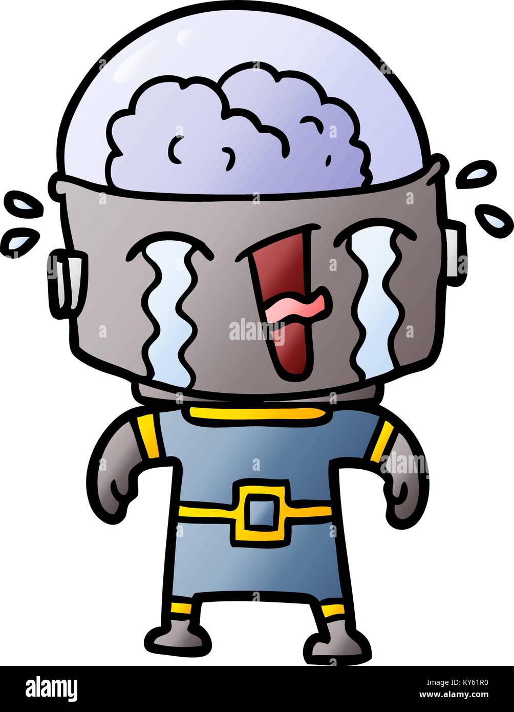 cartoon crying robot Stock Vector Image & Art - Alamy